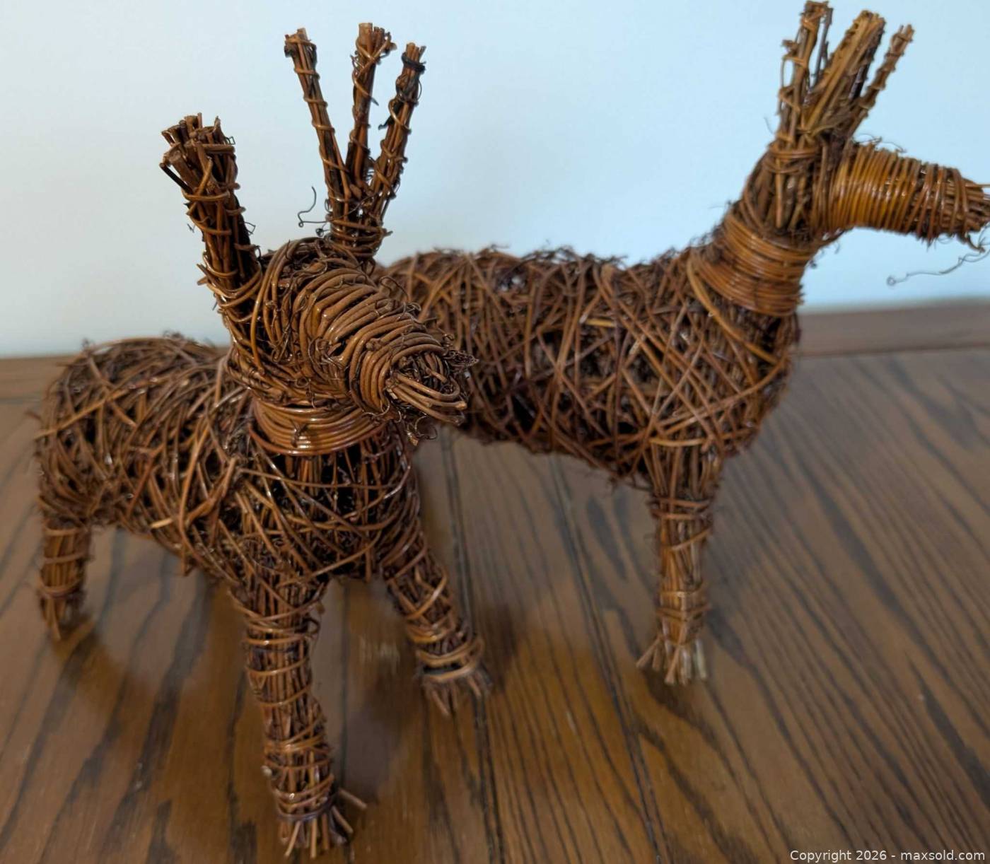 Willow branch deer sculptures | Maxsold