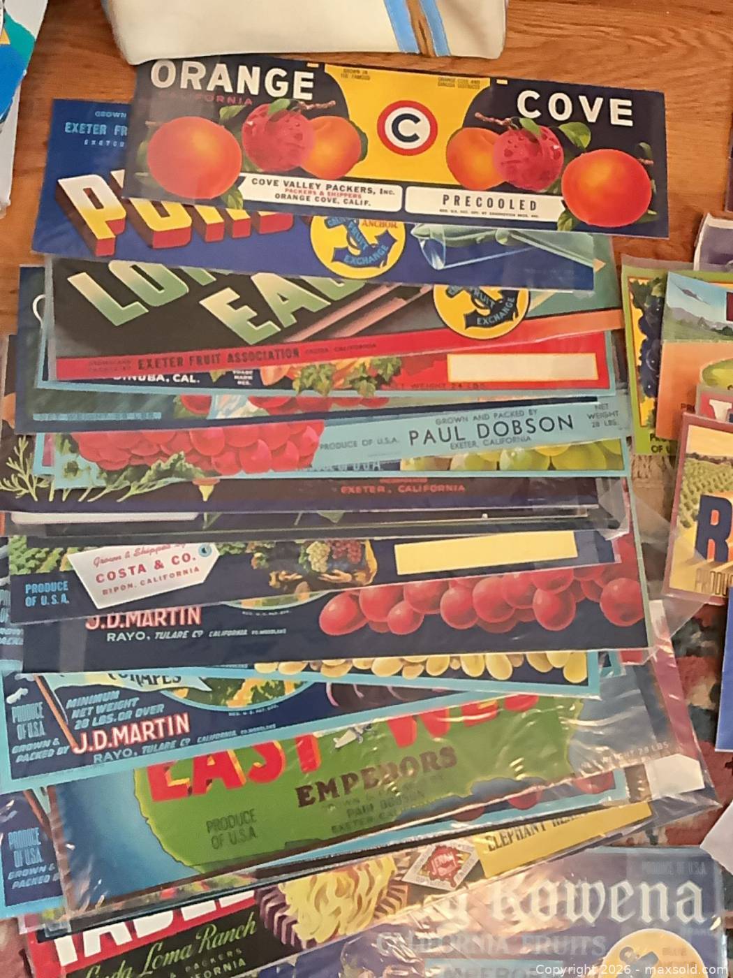 Fruit crate labels, Apollo magazines, postcards, stamps | Maxsold