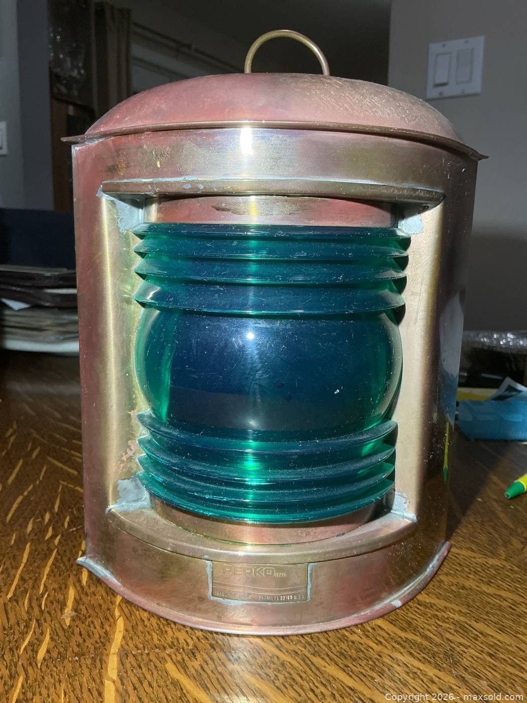 Perko brass starboard ship navigation lantern | Maxsold