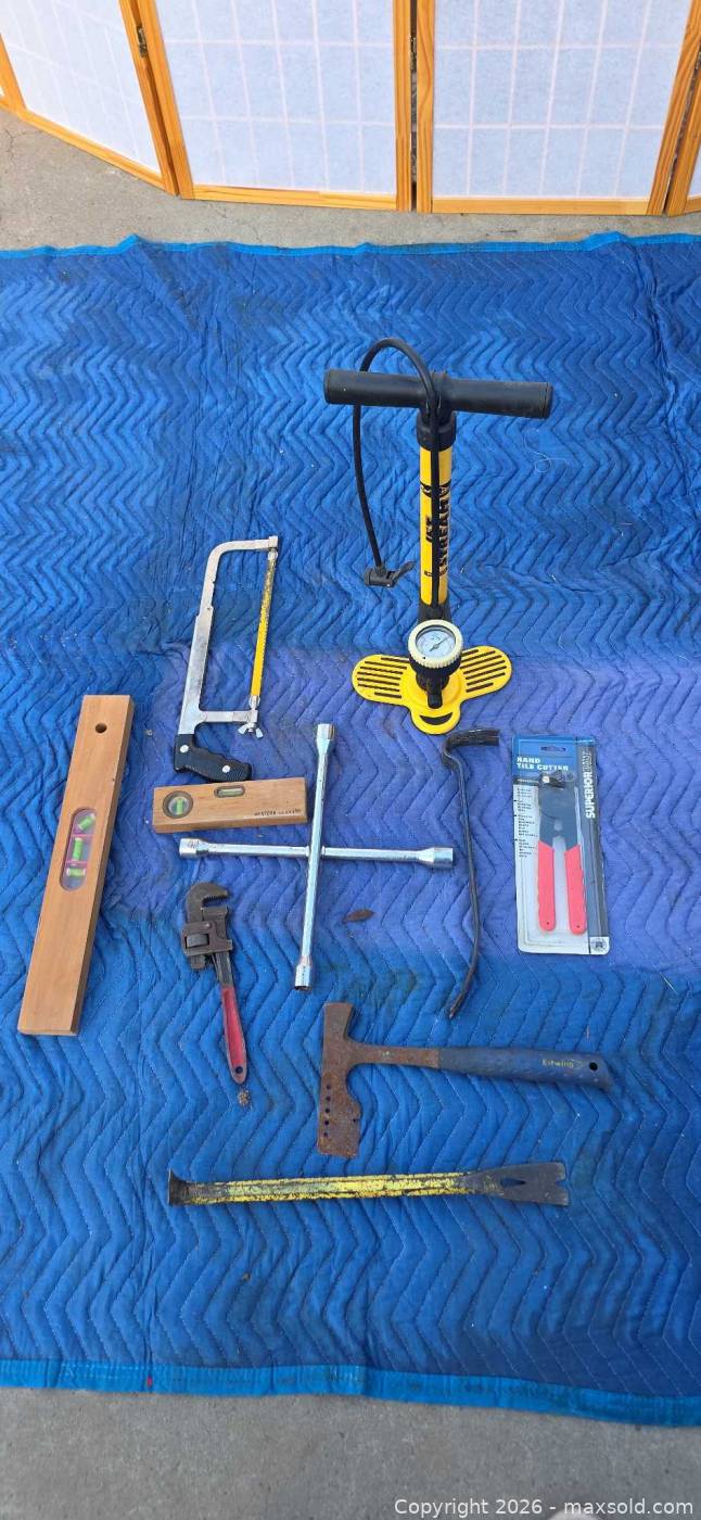 Assorted Hand Tools And Pump | Maxsold