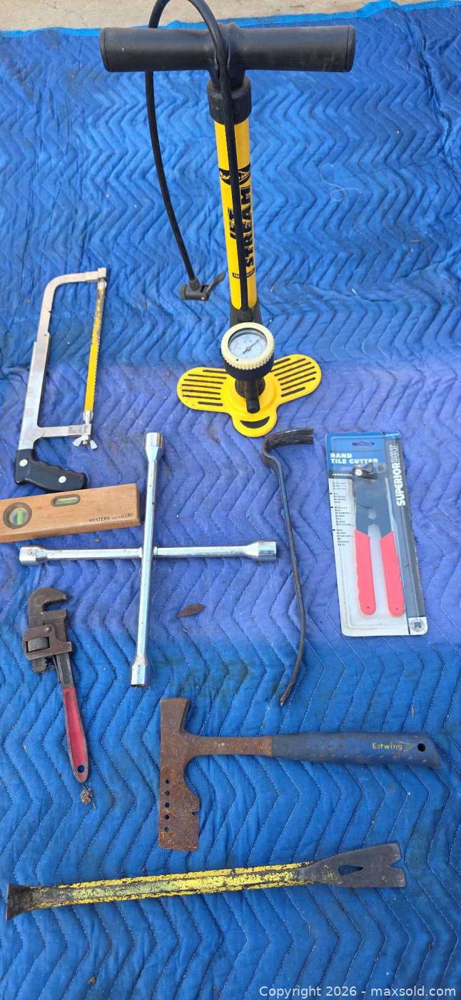 Assorted Hand Tools And Pump | Maxsold