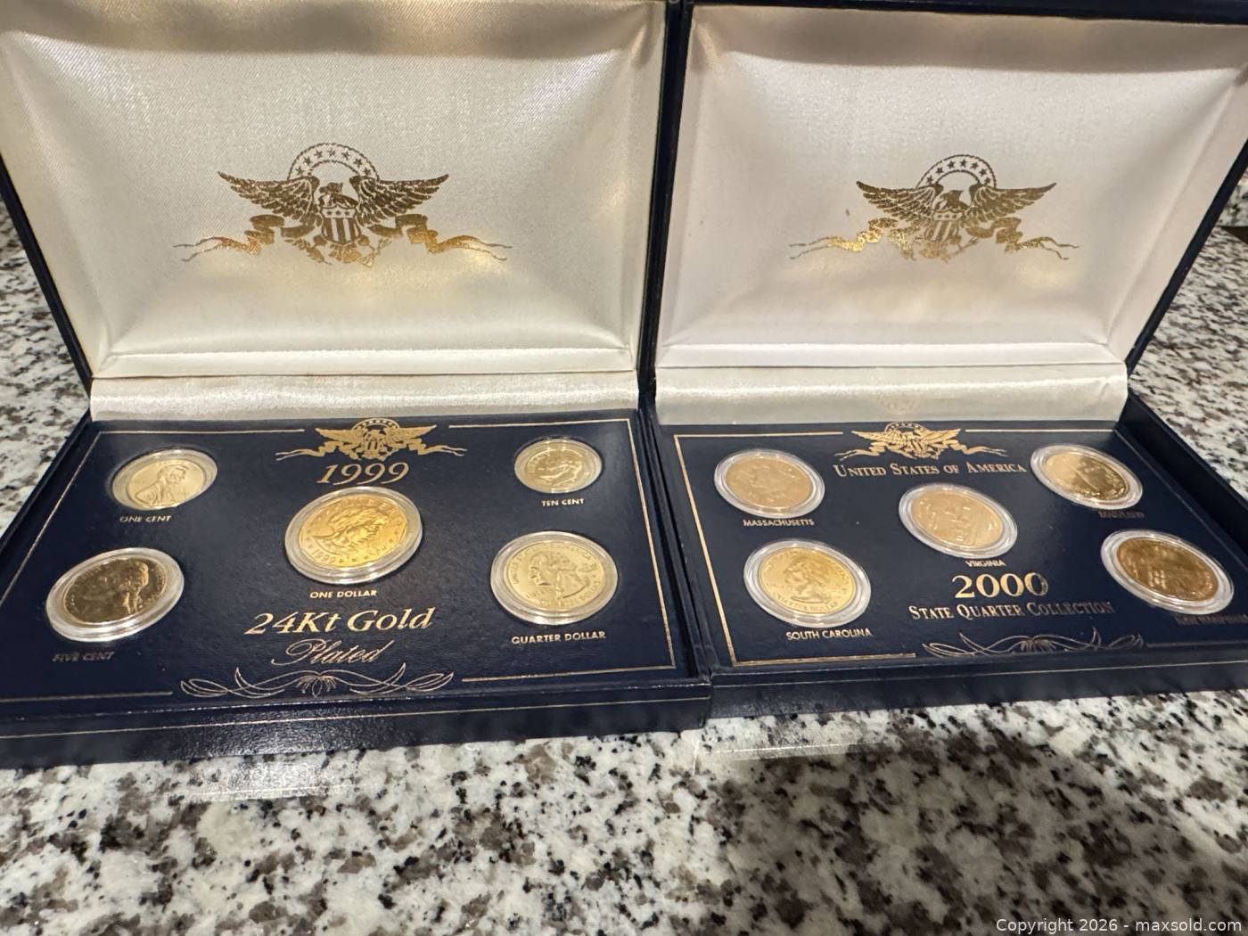 1999 and 2000 24Kt Gold-Plated Coin Sets | Maxsold