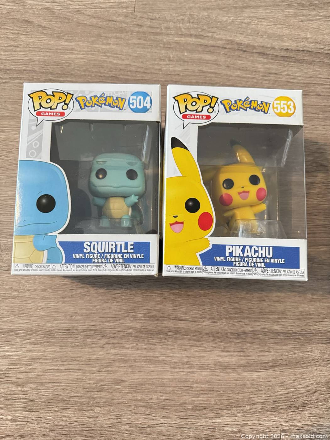 Funko Pop Pikachu 553 & Squirtle 504 Figures | Maxsold