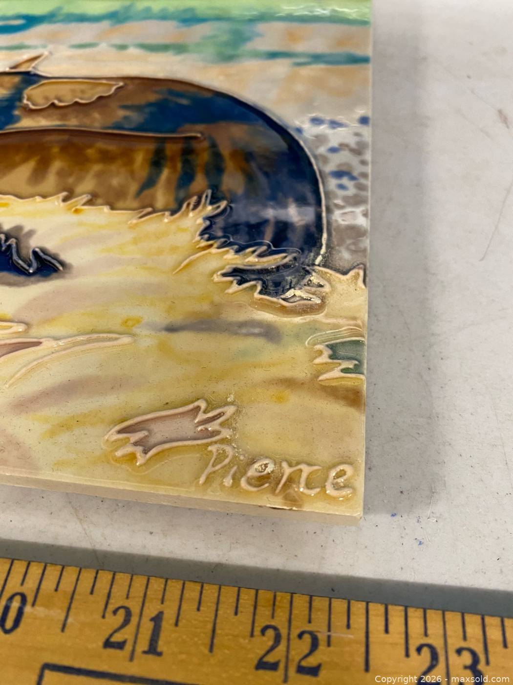 Handcrafted Ceramic Horse & Foal Wall Plaque Signed Pierce | Maxsold