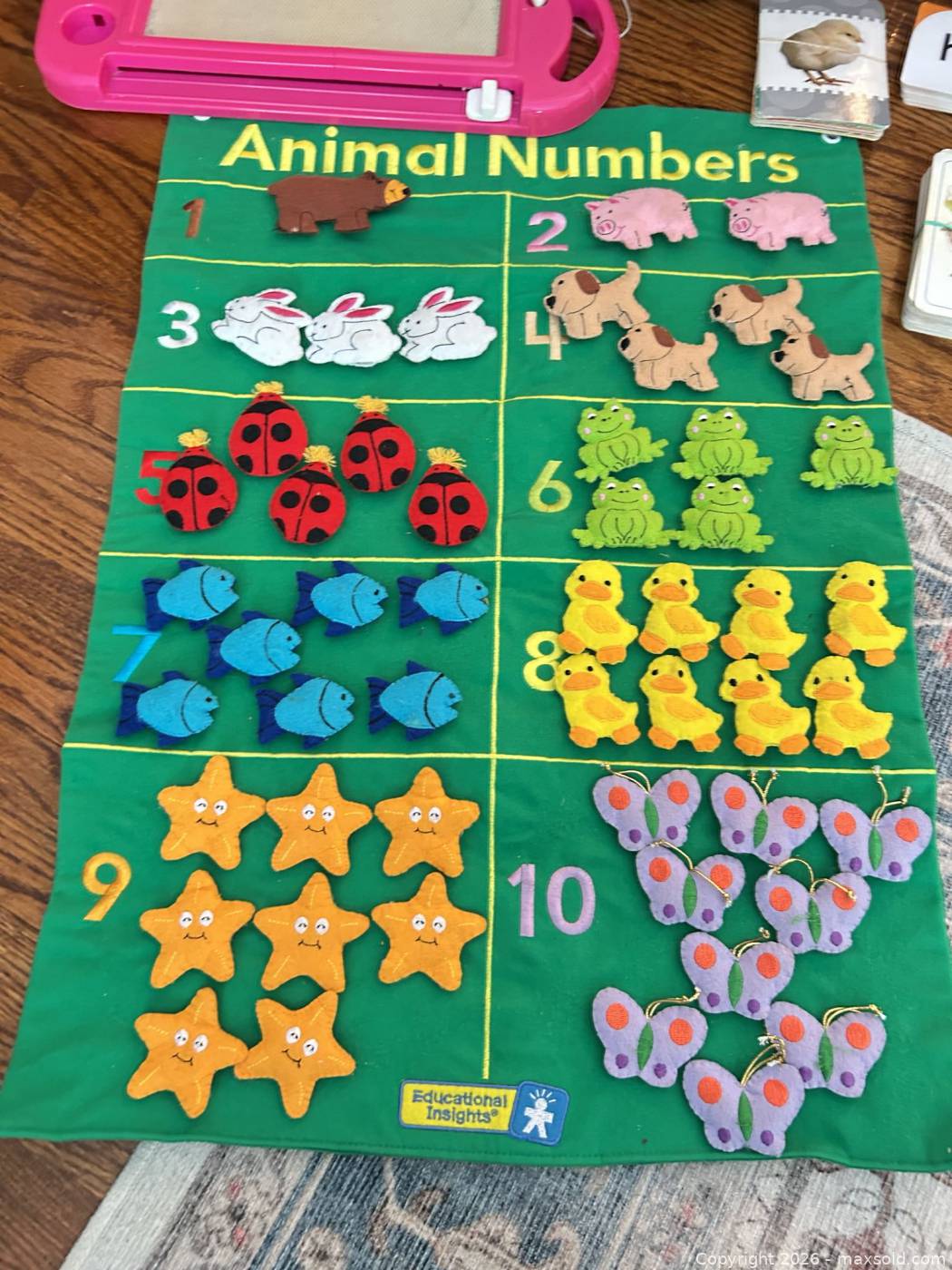 Animal Numbers felt mat, Imaginarium drawing board, foldable dollhouse ...