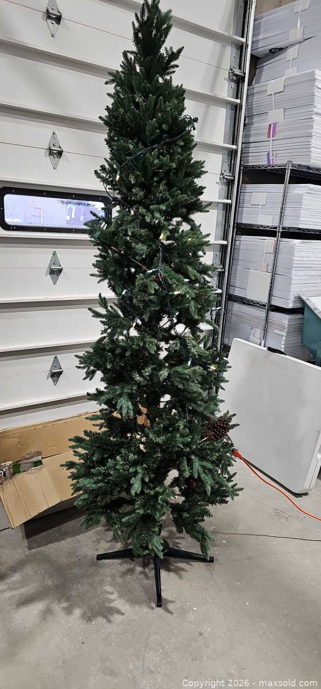 Pre-Lit 7.5-Ft Slim Fir Pencil Christmas Tree | Maxsold