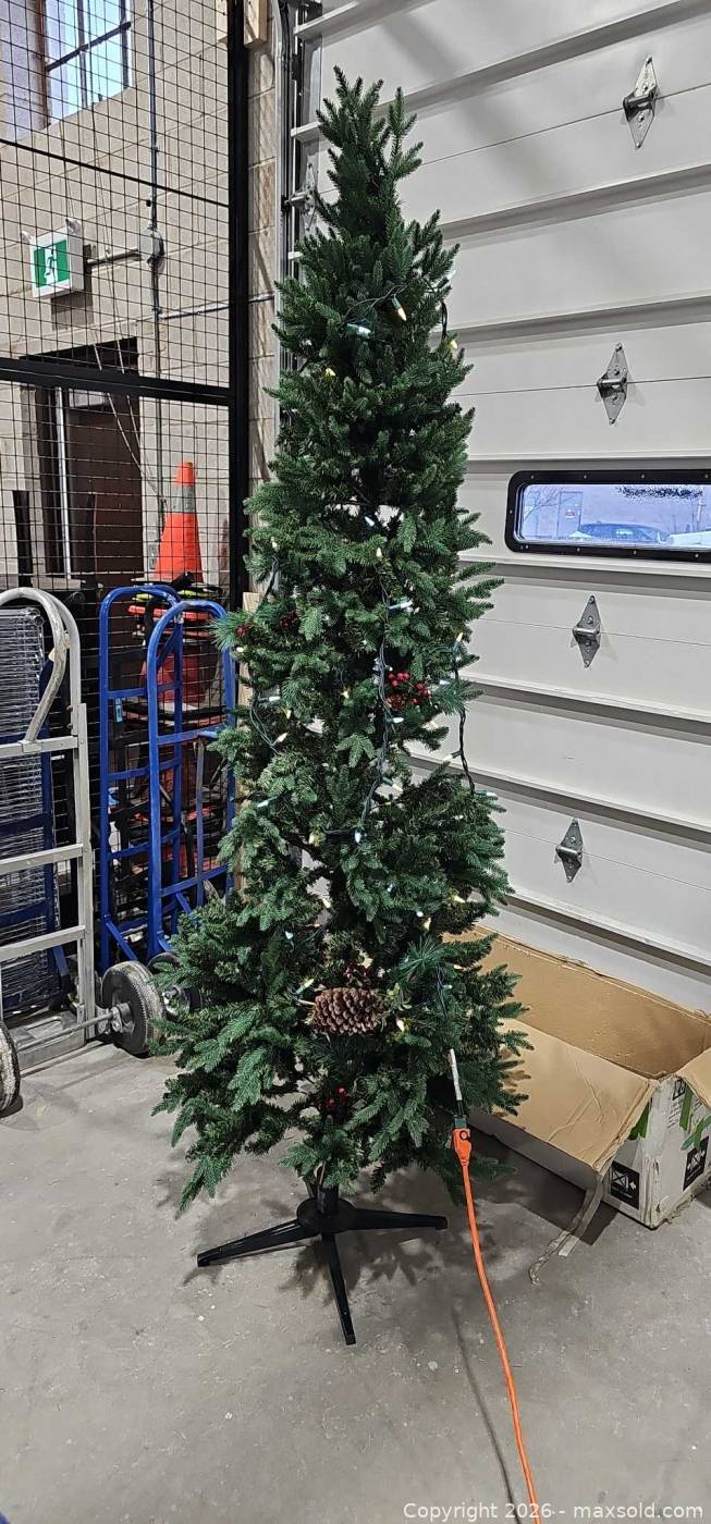 Pre-Lit 7.5-Ft Slim Fir Pencil Christmas Tree | Maxsold