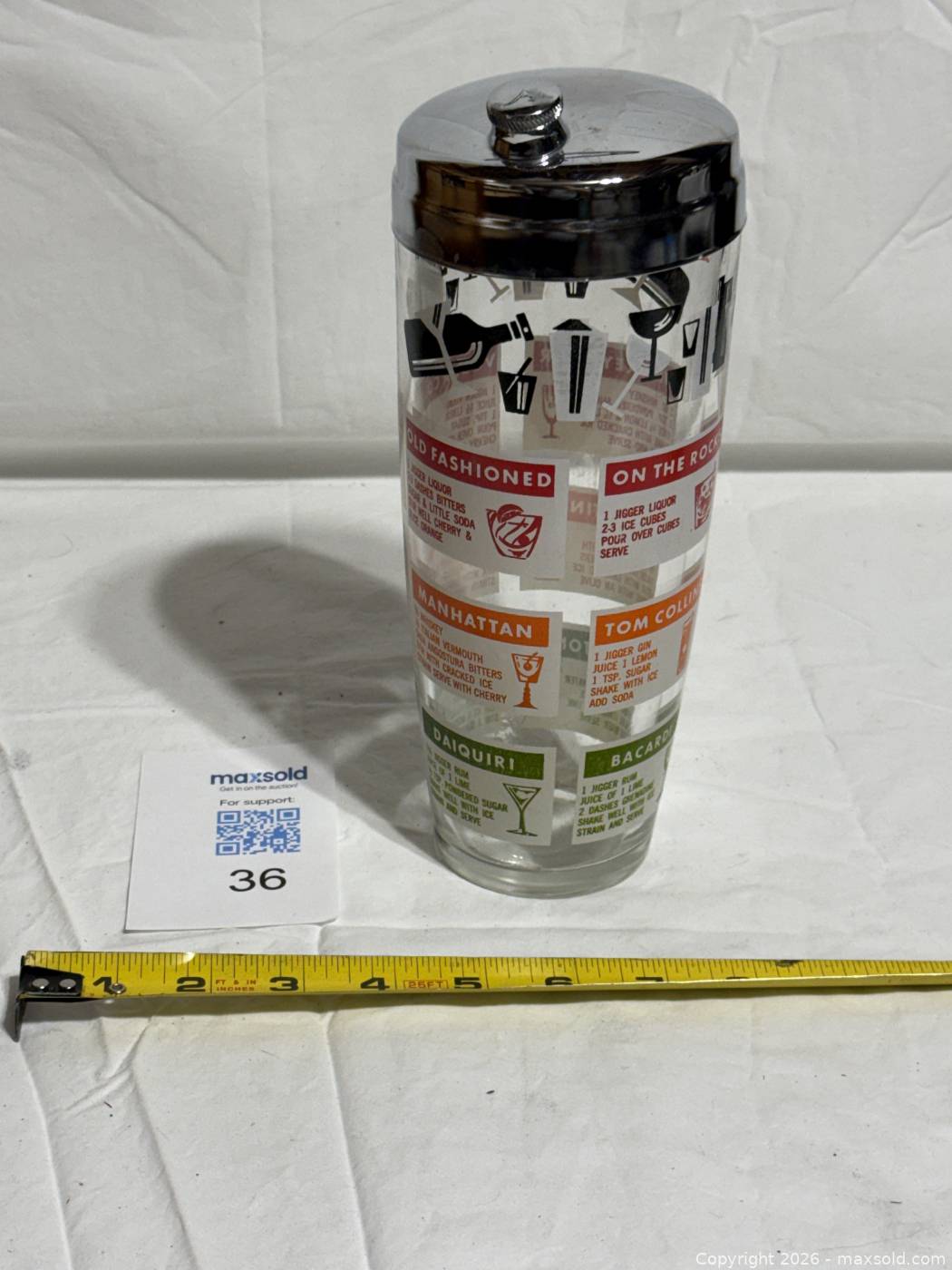 Mid Century Modern Glass Cocktail Shaker | Maxsold