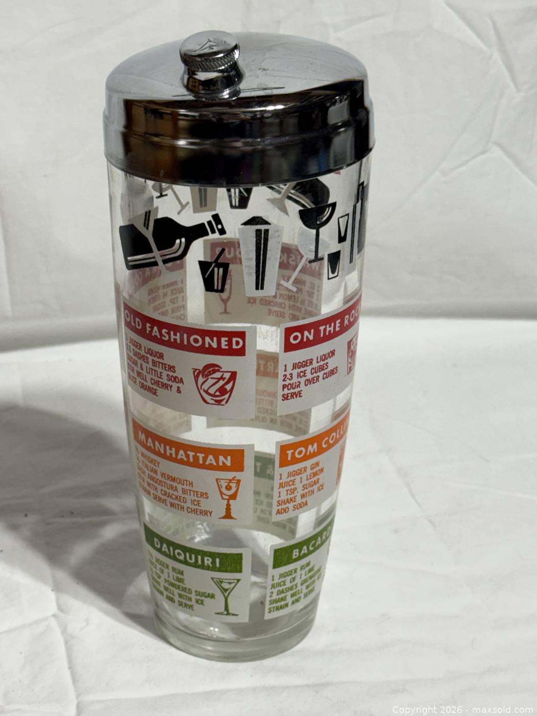 Mid Century Modern Glass Cocktail Shaker | Maxsold