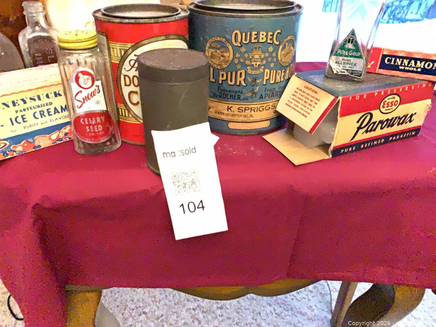 Antique food product packaging lot | Maxsold