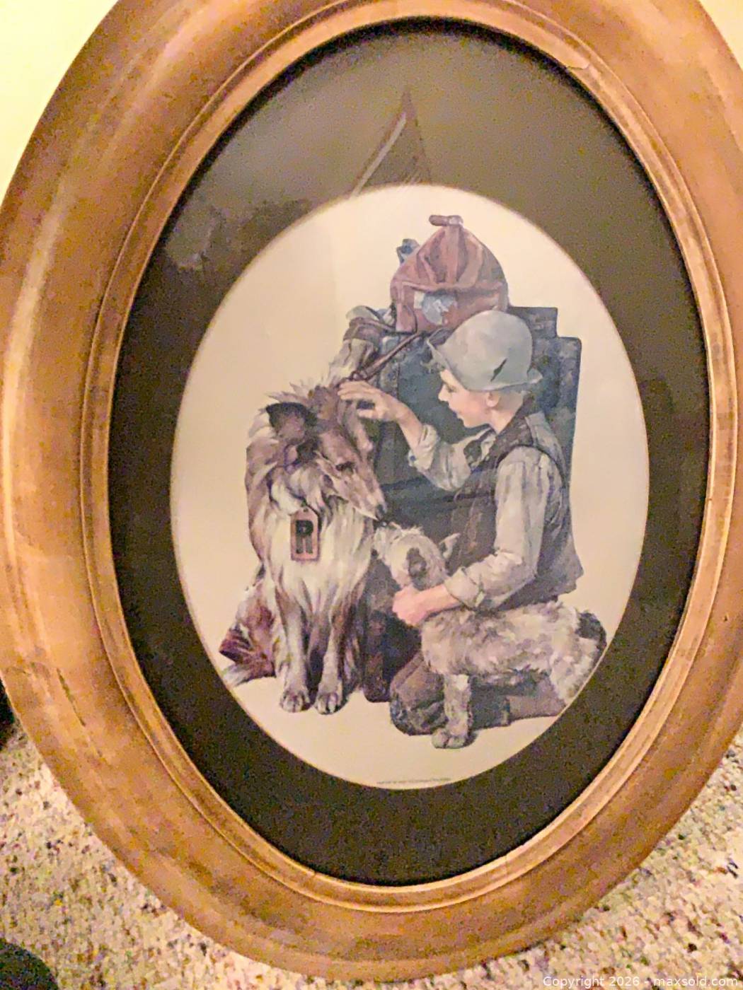Two Norman Rockwell oval framed prints | Maxsold