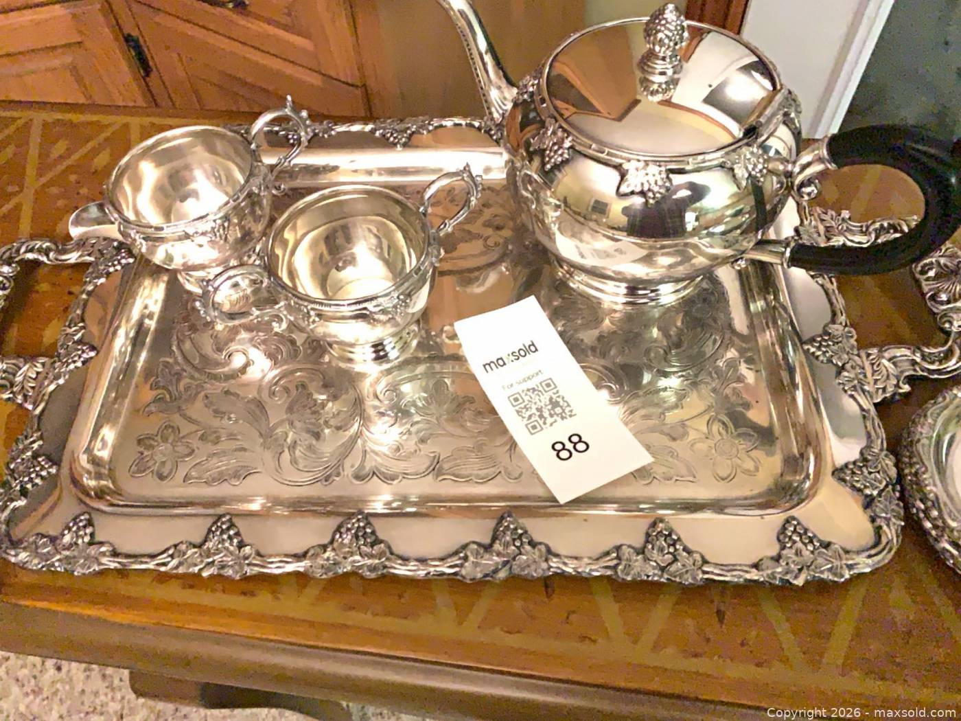 Victorian silver-plated tea set with tray | Maxsold