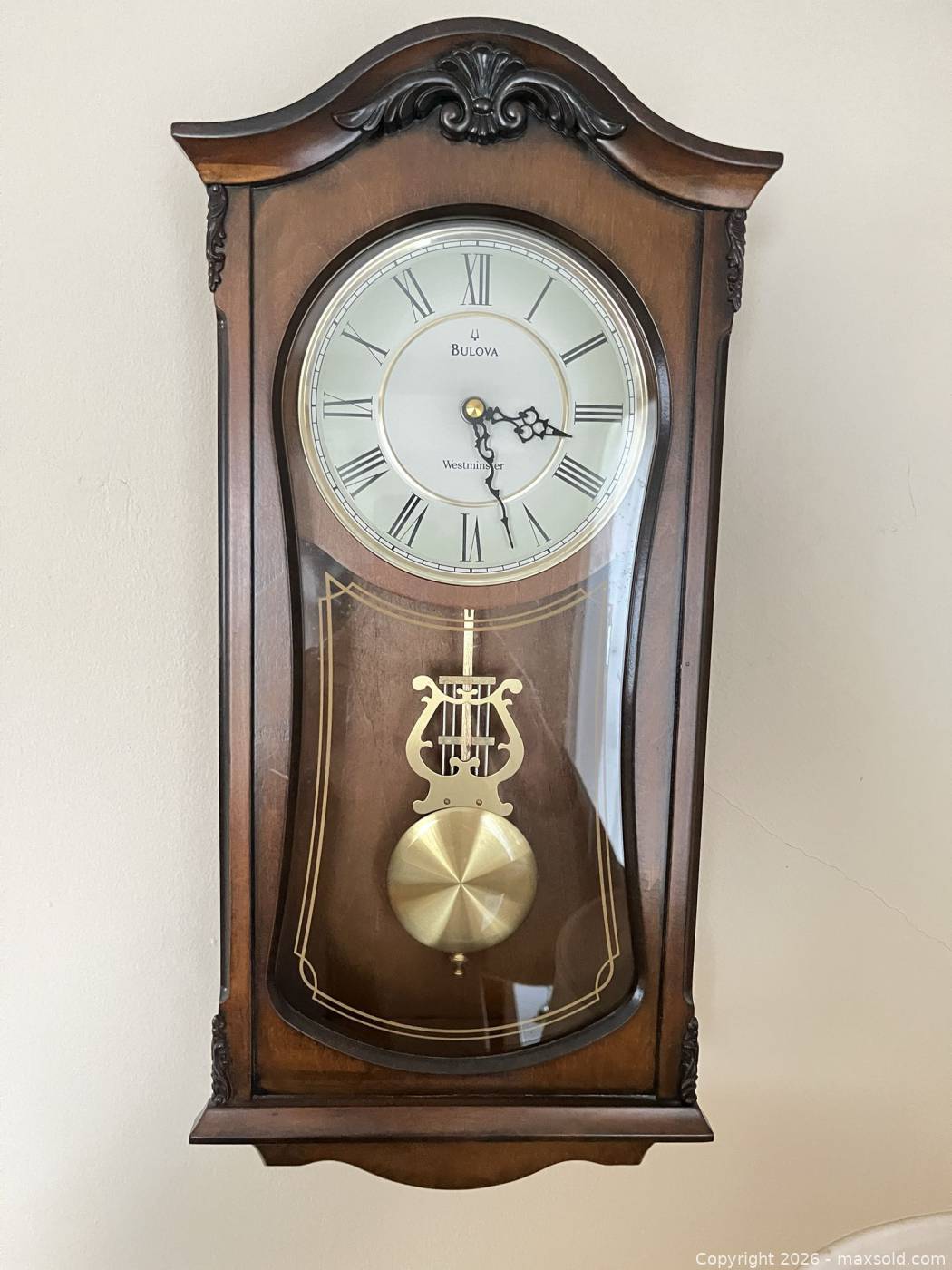 Bulova wall pendulum clock | Maxsold