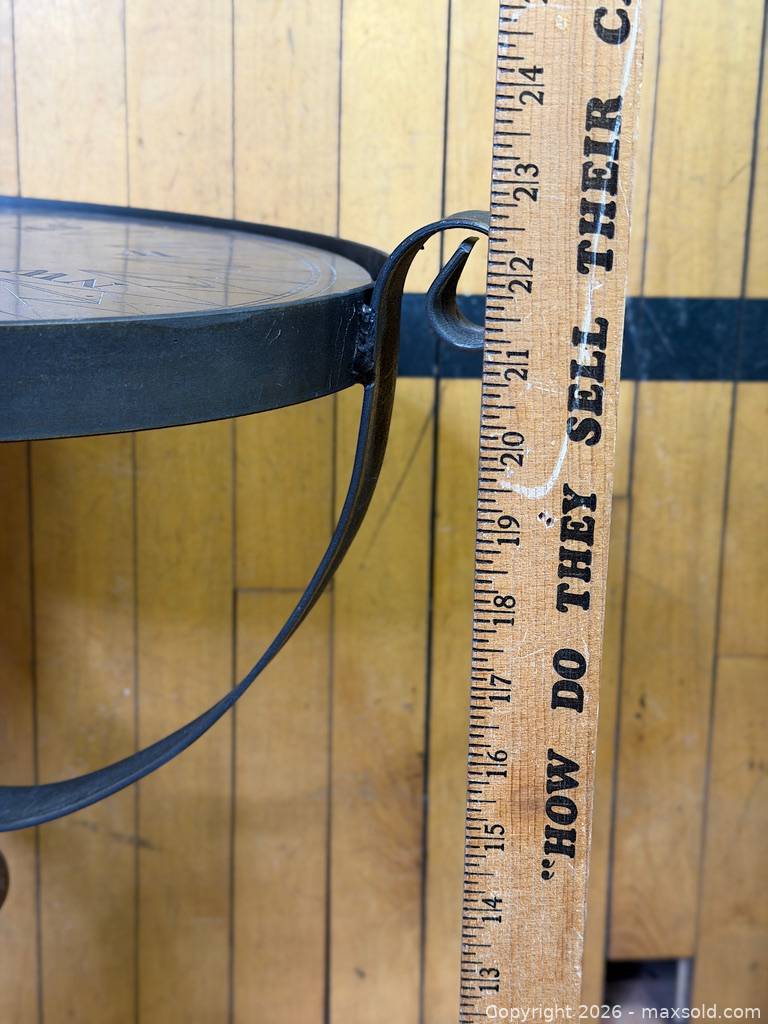 Vintage slate compass-rose accent table | Maxsold