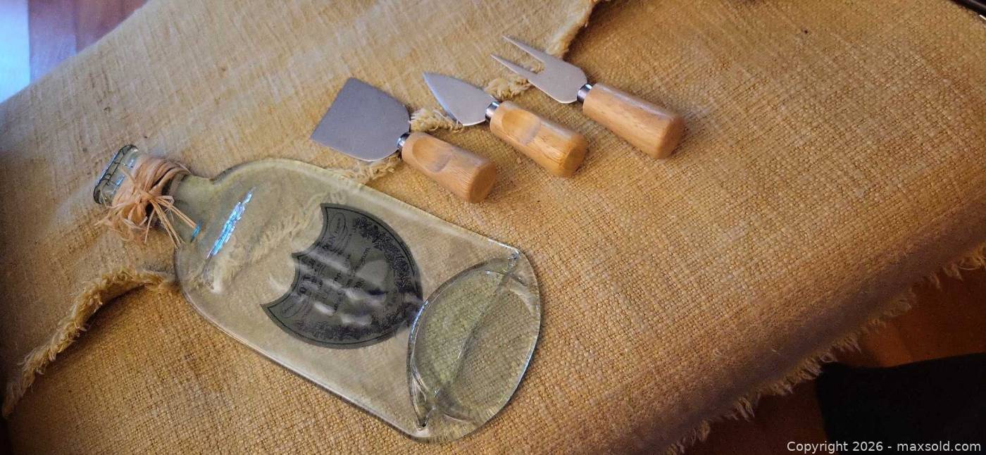 Flattened Dom Pérignon Bottle Board & 3 Cheese Tools | Maxsold