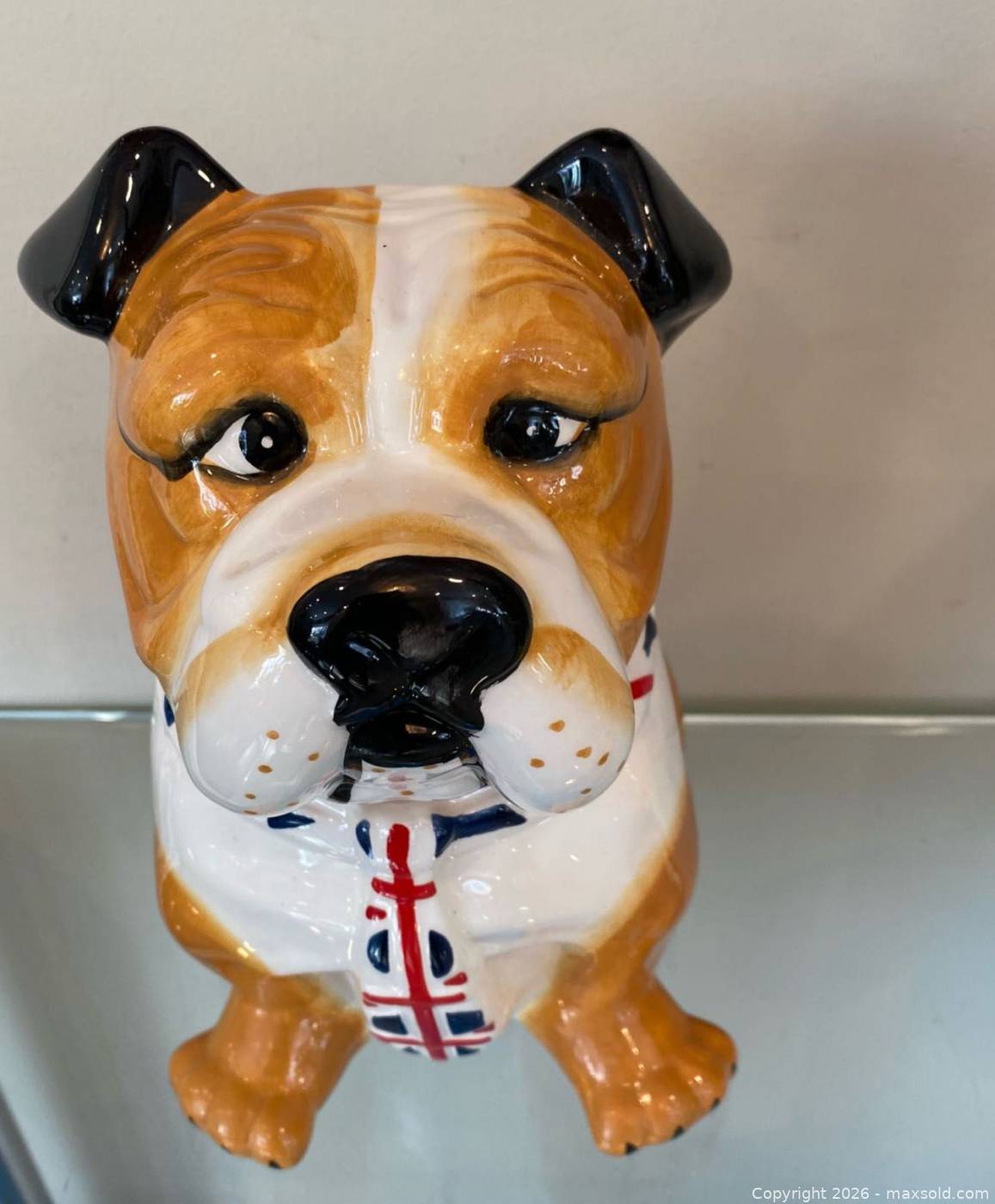 Vintage English Bulldog Union Jack Ceramic Cookie Jar | Maxsold