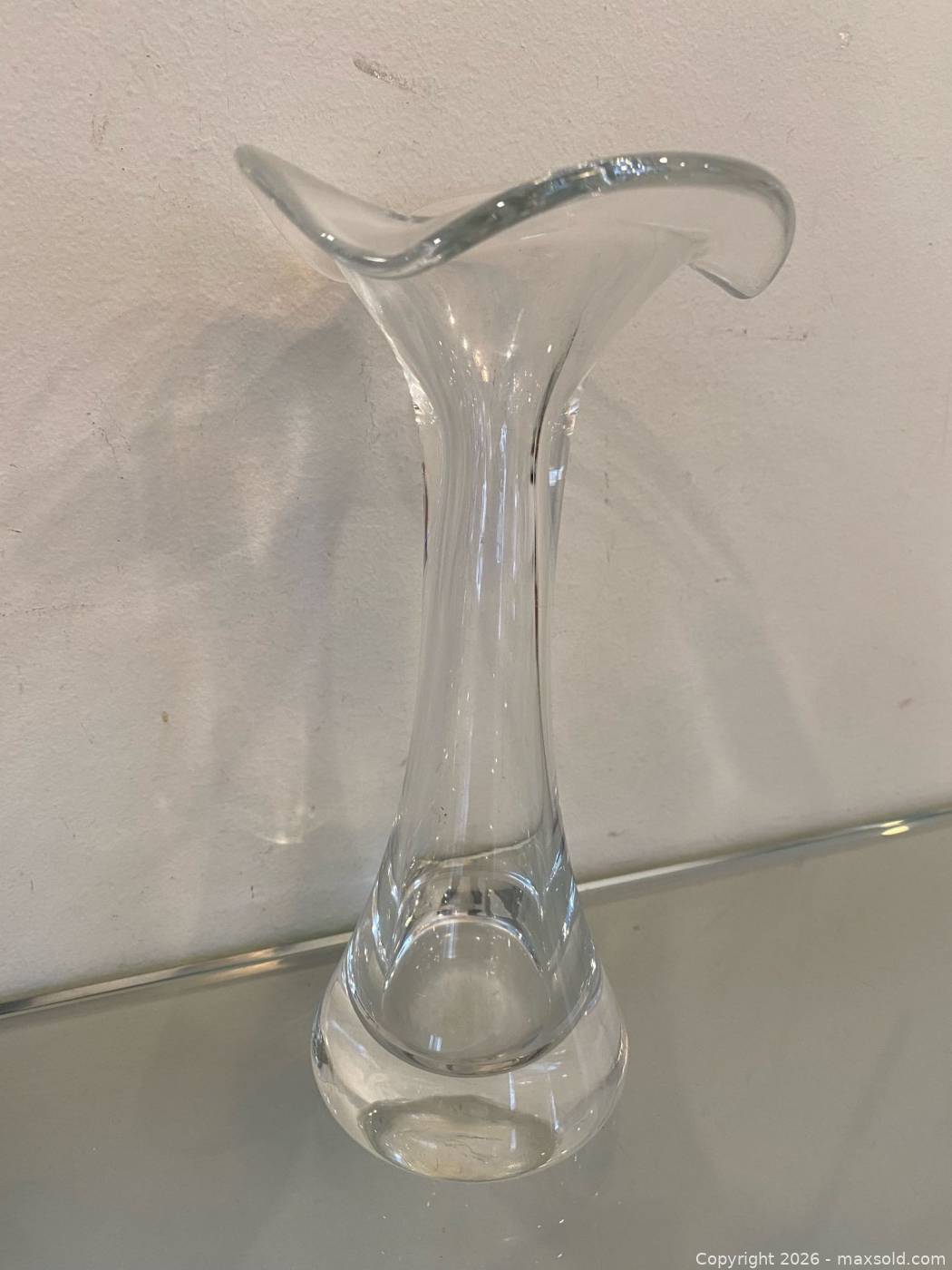 Krosno clear glass split flare bud vase | Maxsold