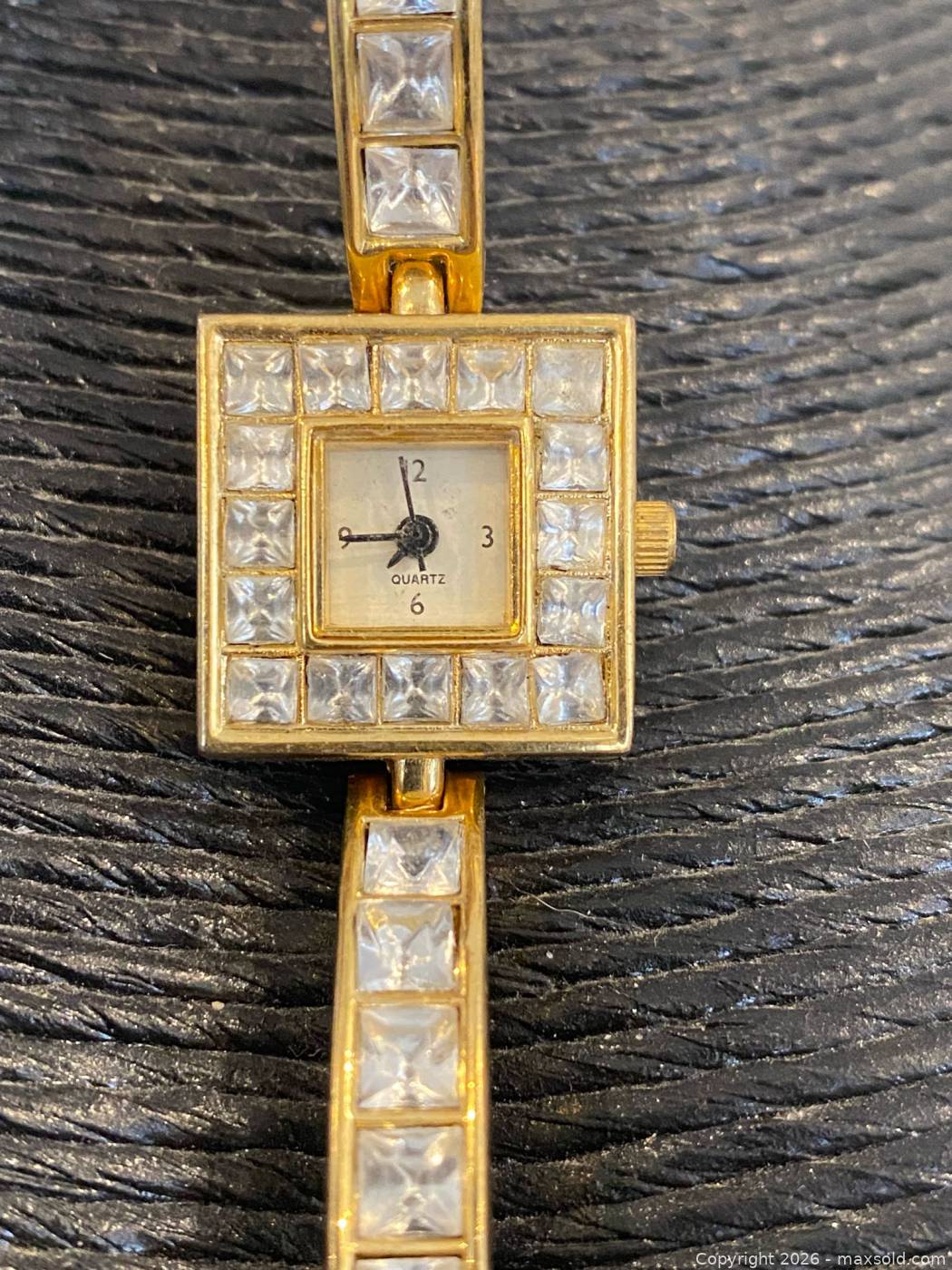 Yves Rocher gold-tone crystal bracelet watch | Maxsold