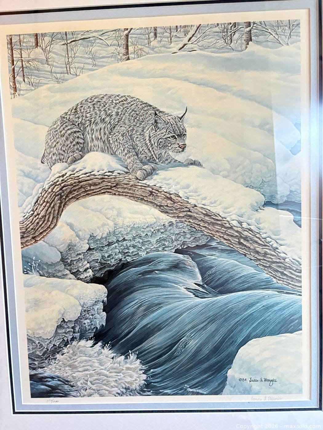 Limited edition lynx print, winter landscape print & fabric fish | Maxsold