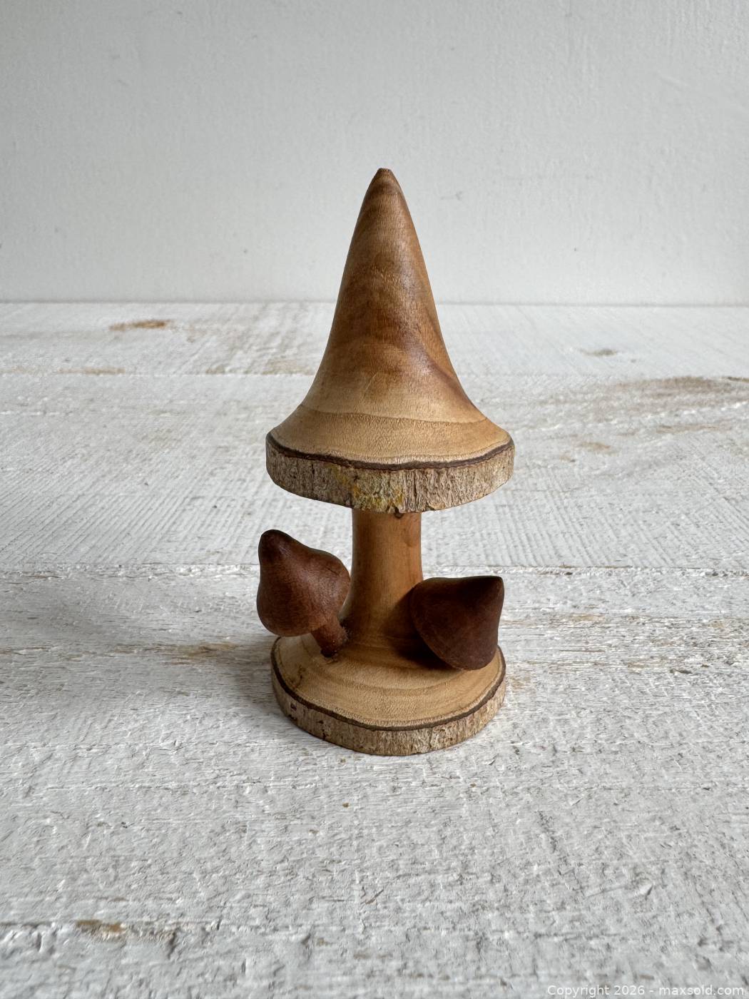 Carved Smoke Tree Wood Mushroom Figurine | Maxsold