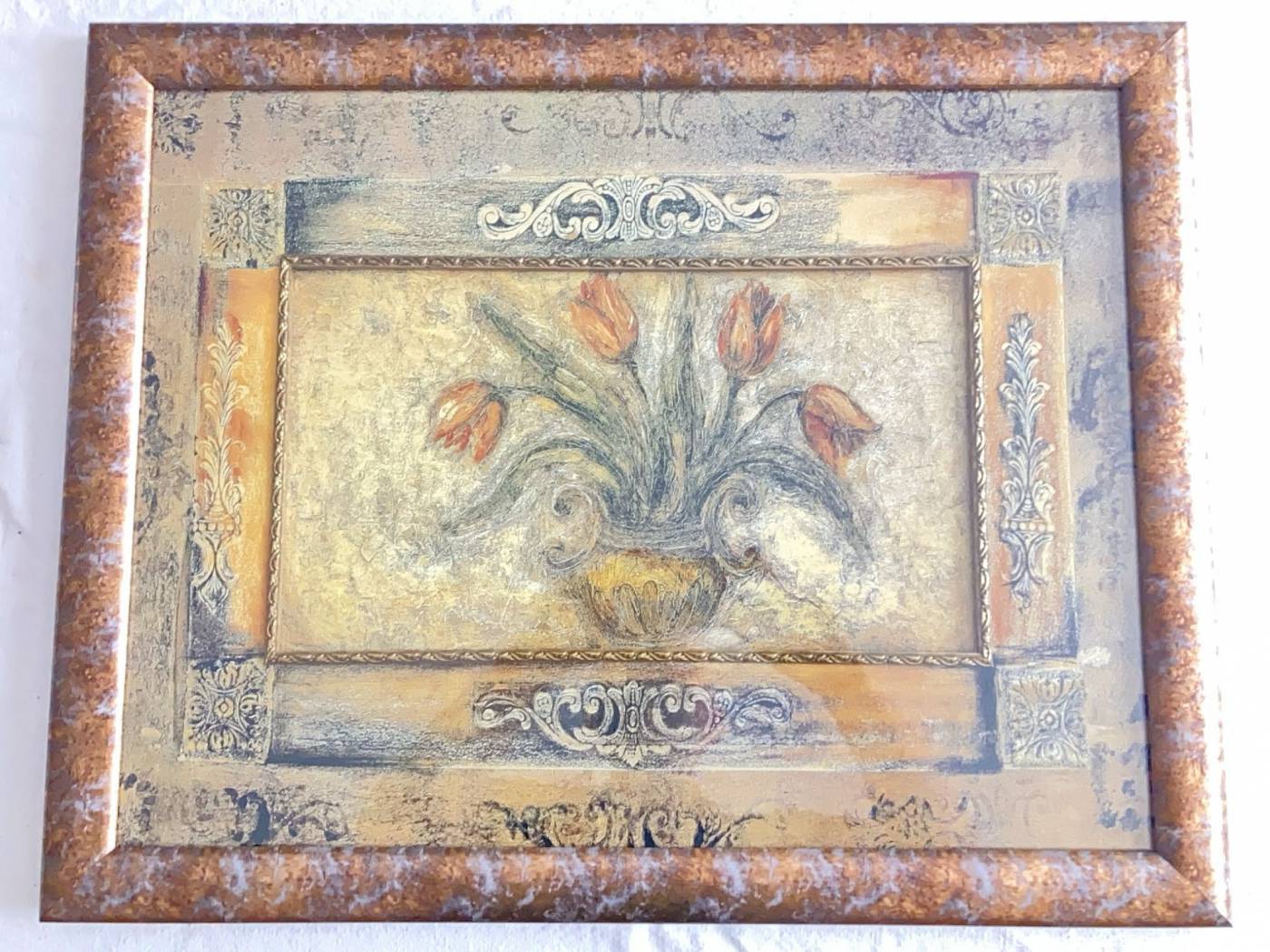 Framed floral print in composite frame | Maxsold
