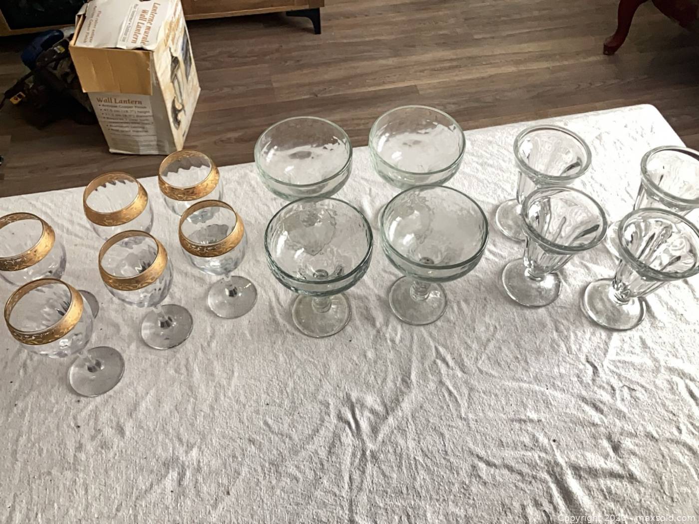 Gold-Rim Wine Glasses, Coupes and Sundae Glasses | Maxsold