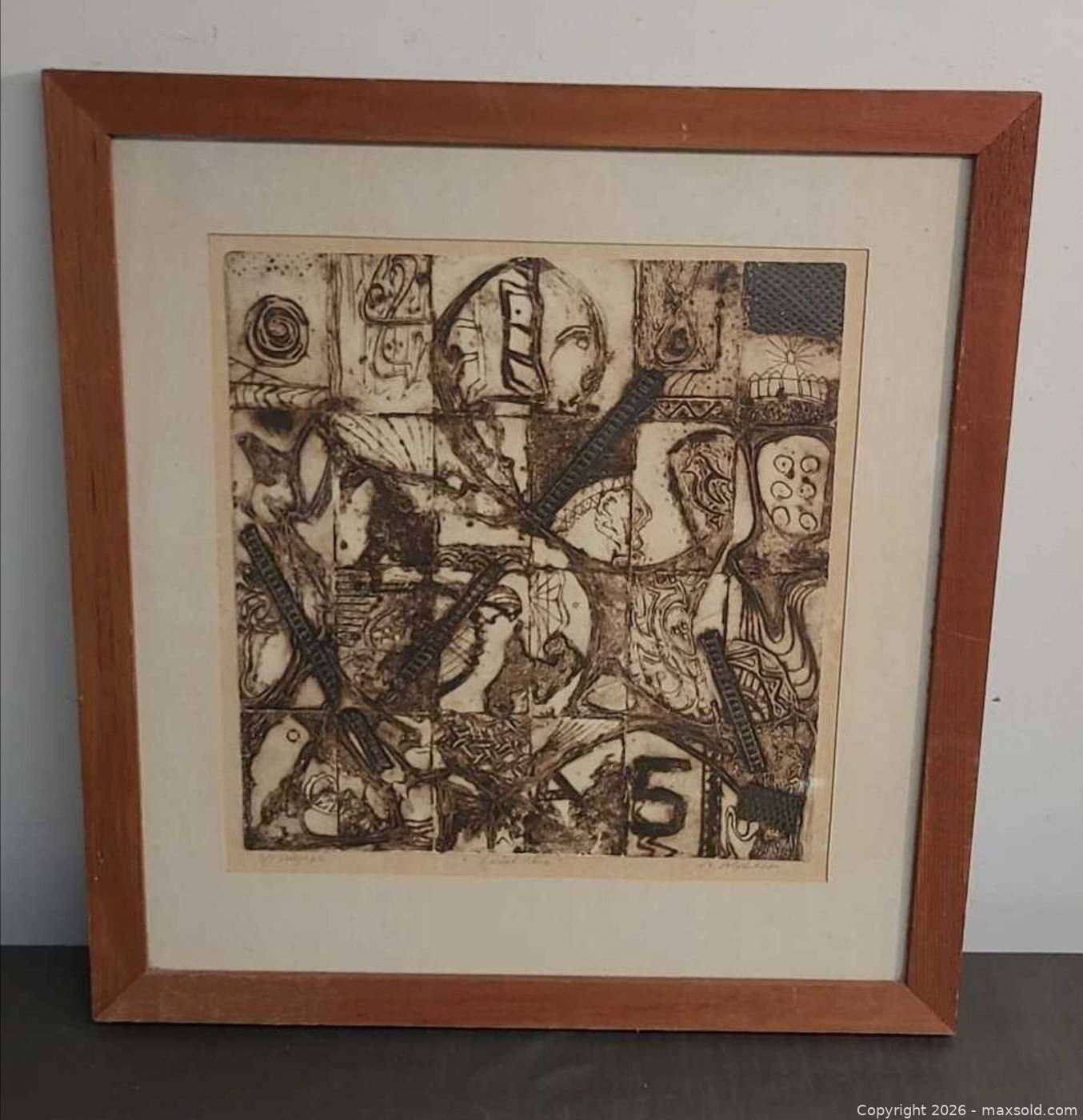 Framed Etching Buried Alive 3/7 Muhammad Atif Khan | Maxsold