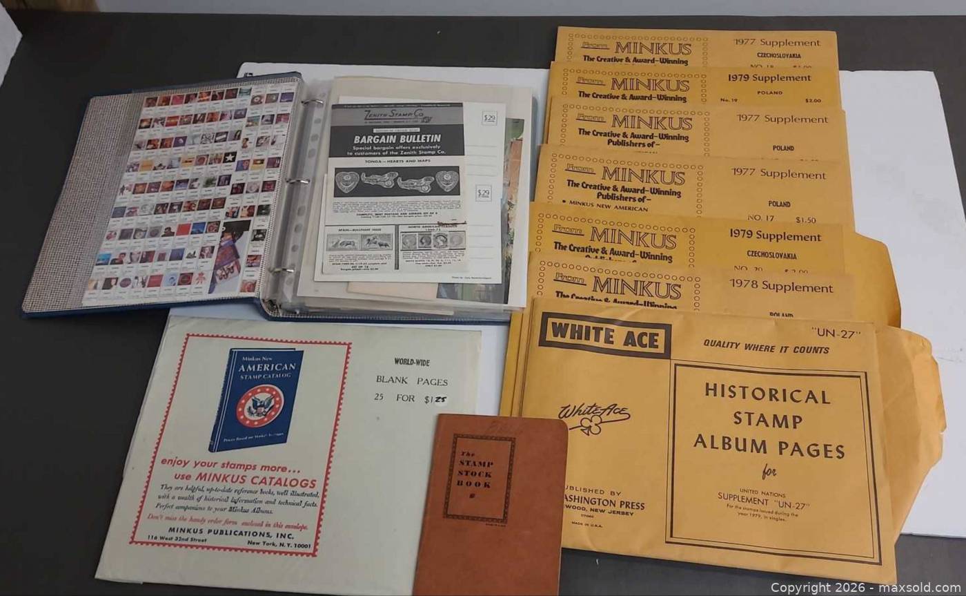Stamp Album Supplements, Postcards And Ephemera Lot | Maxsold