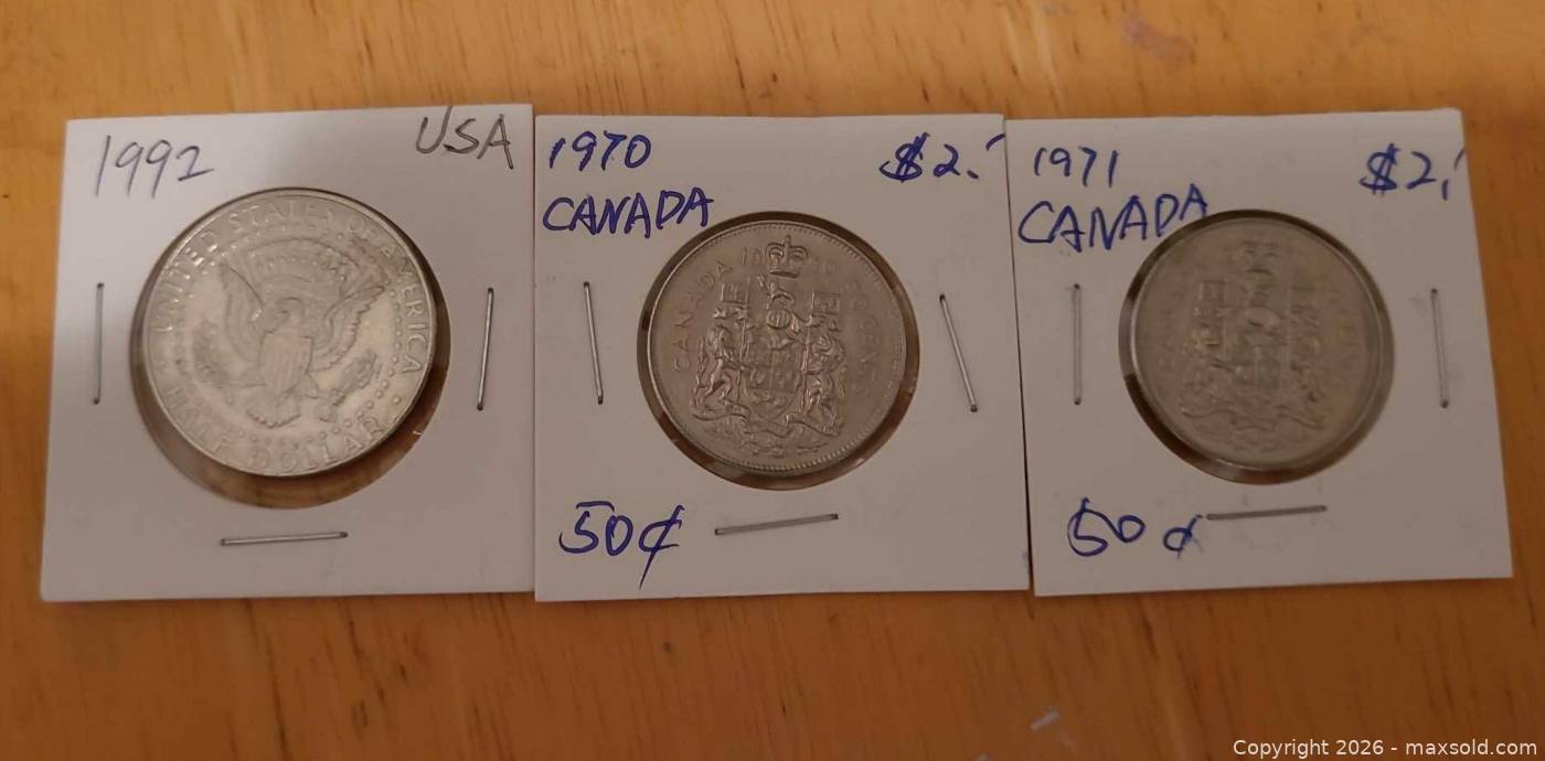 Mixed Canada & USA Coins 1959-2005, 11 In Flips | Maxsold
