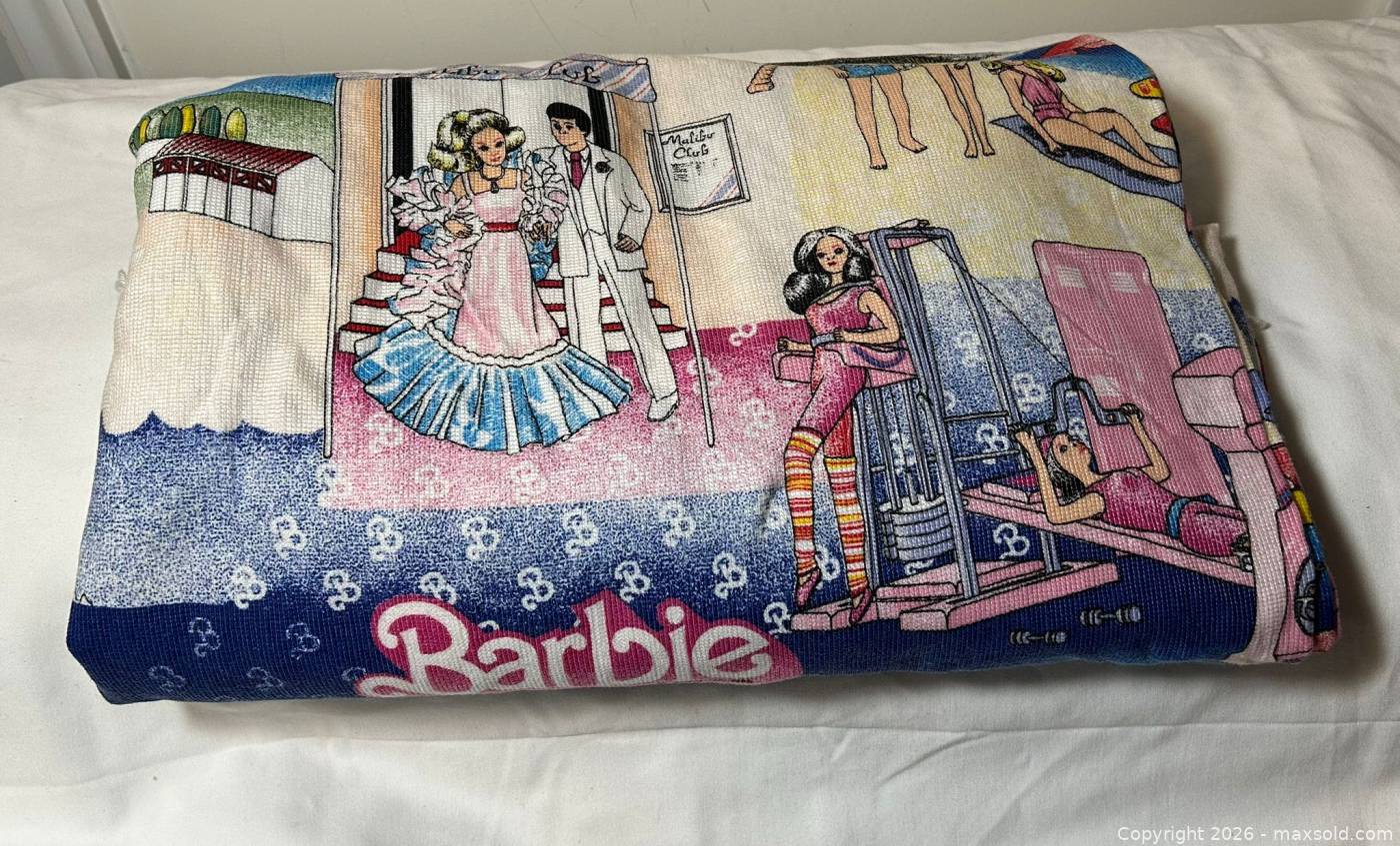 Barbie fringe-edge woven blanket | Maxsold