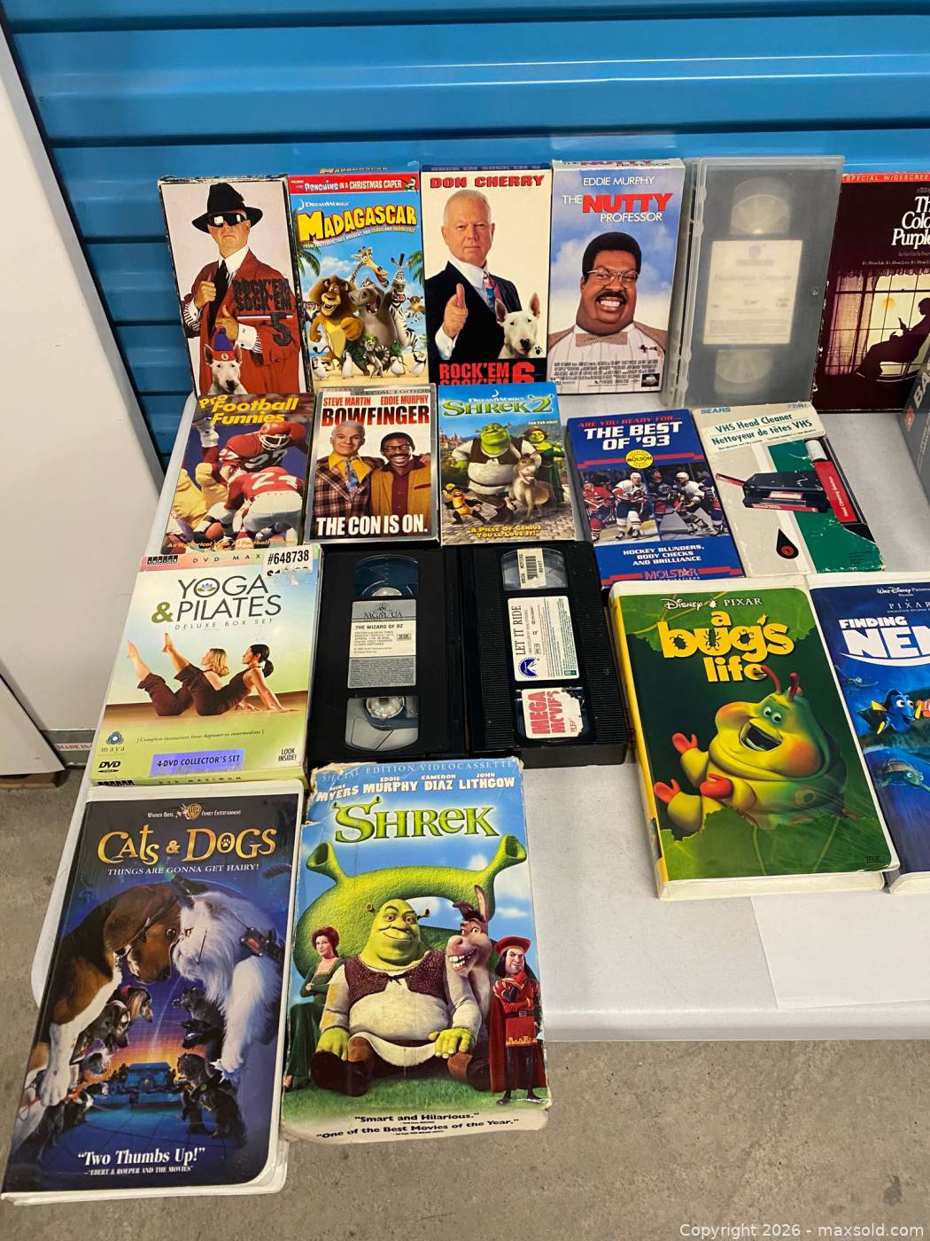 Mixed media: 45 RPM vinyl, cassettes, VHS & DVDs | Maxsold