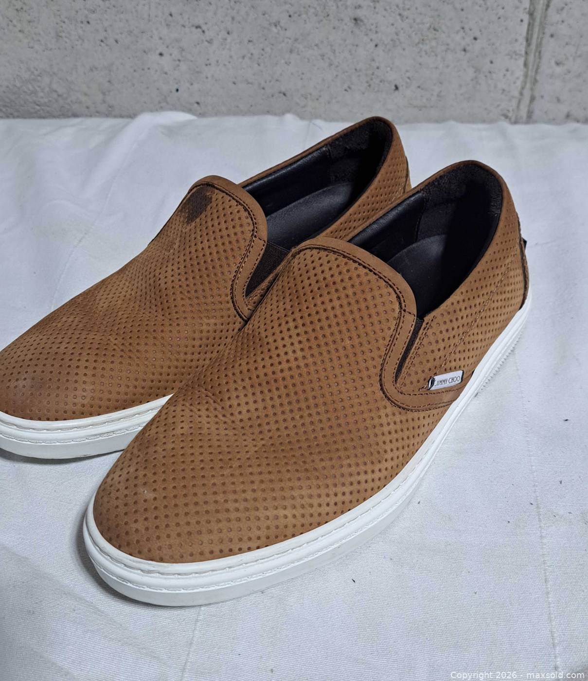 Jimmy Choo Grove nubuck slip-on shoes size 8-8.5 | Maxsold