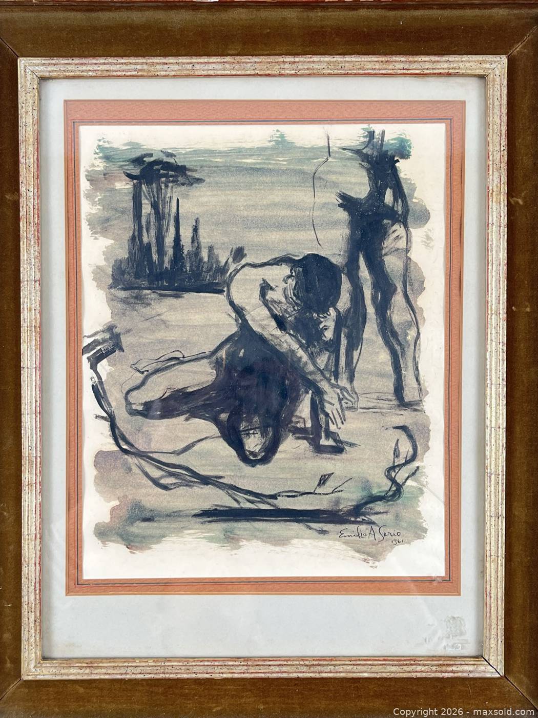 Emilio A. Serio watercolour painting 1961 | Maxsold