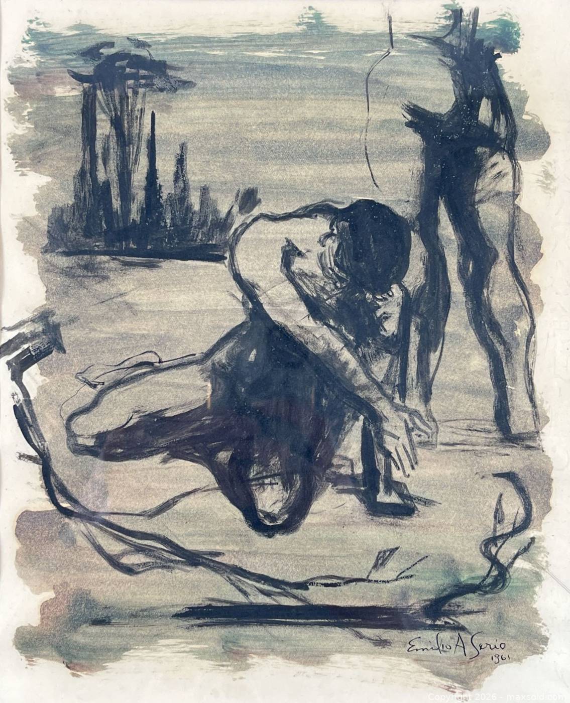 Emilio A. Serio watercolour painting 1961 | Maxsold