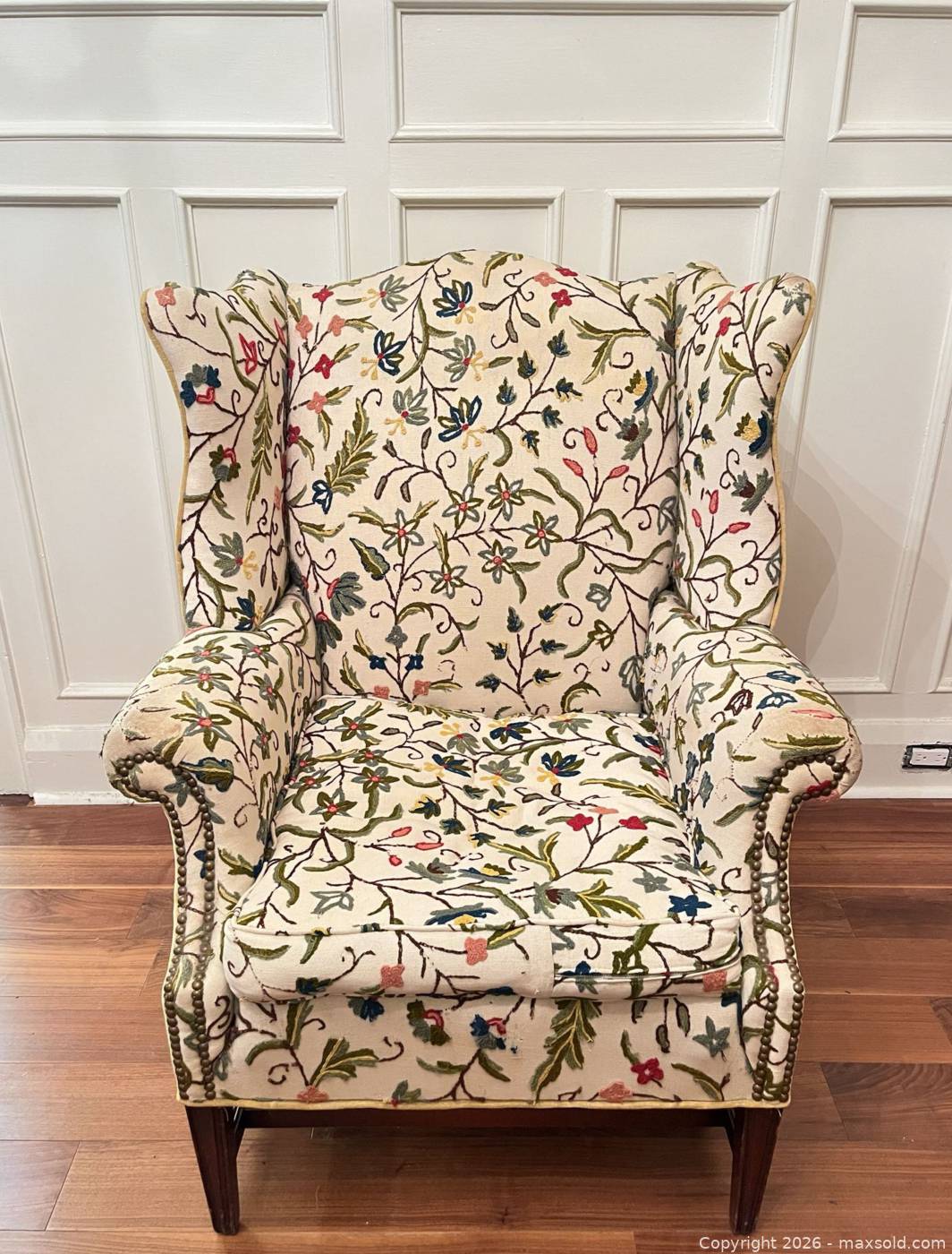 Georgian style wingback lounge chair | Maxsold