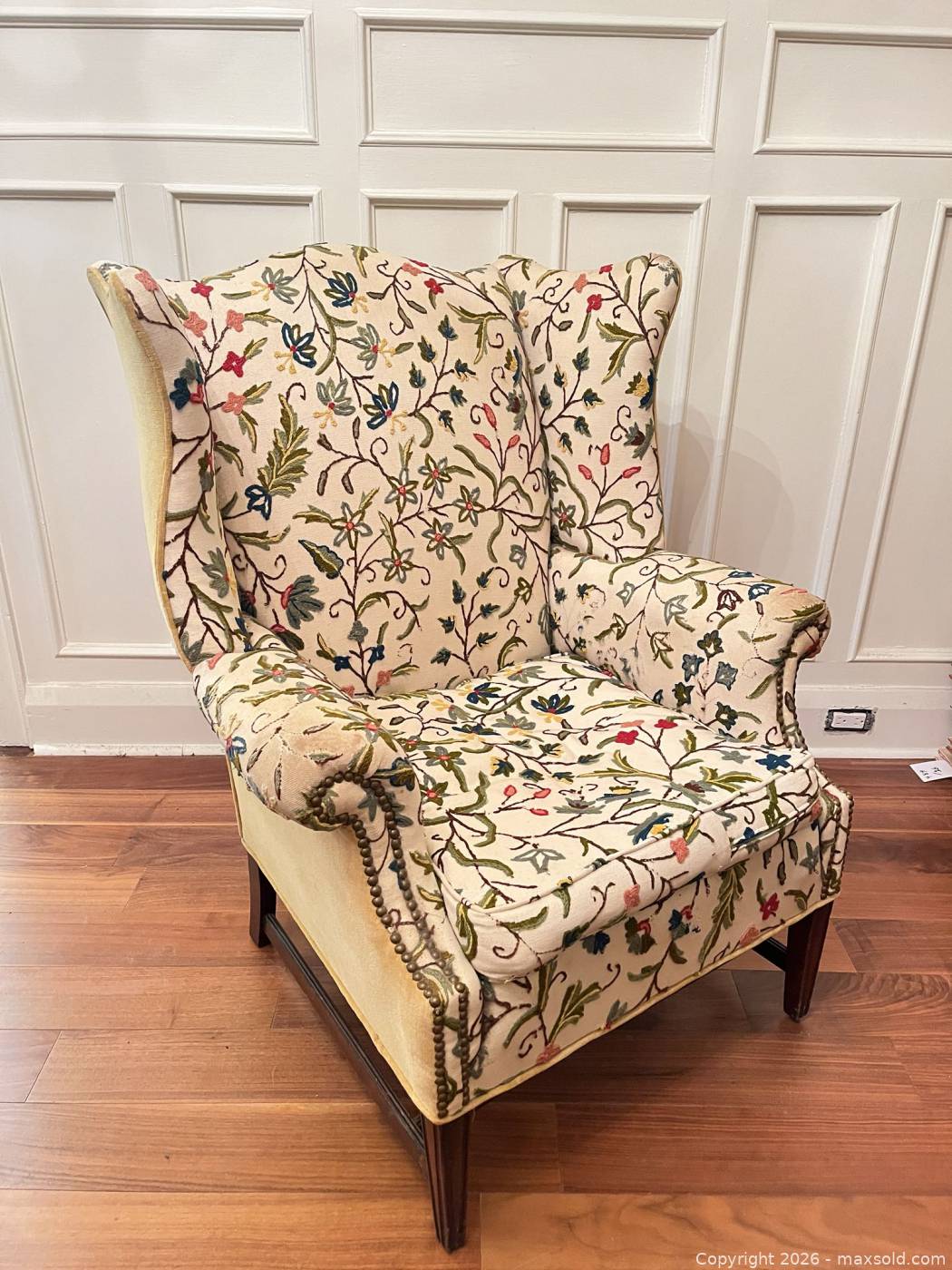 Georgian style wingback lounge chair | Maxsold