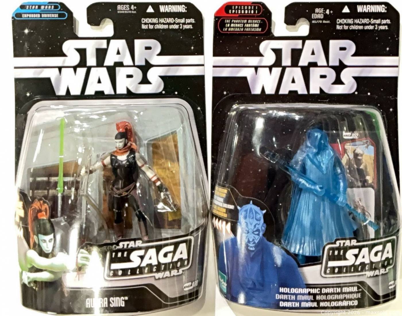 Hasbro Star Wars Saga Collection Aurra Sing & Holographic Darth Maul ...