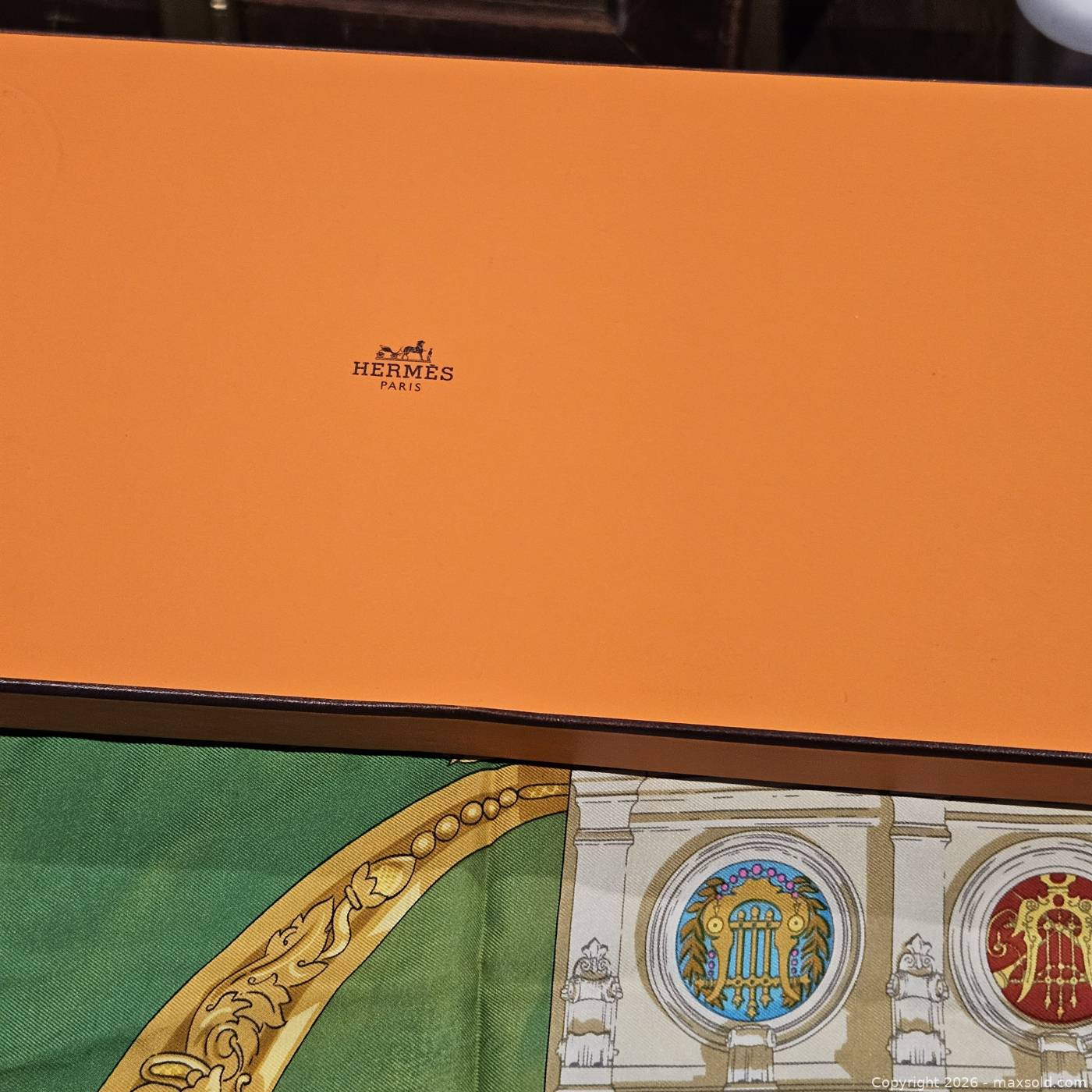 Hermès Hommage à Charles Garnier silk scarf with box | Maxsold
