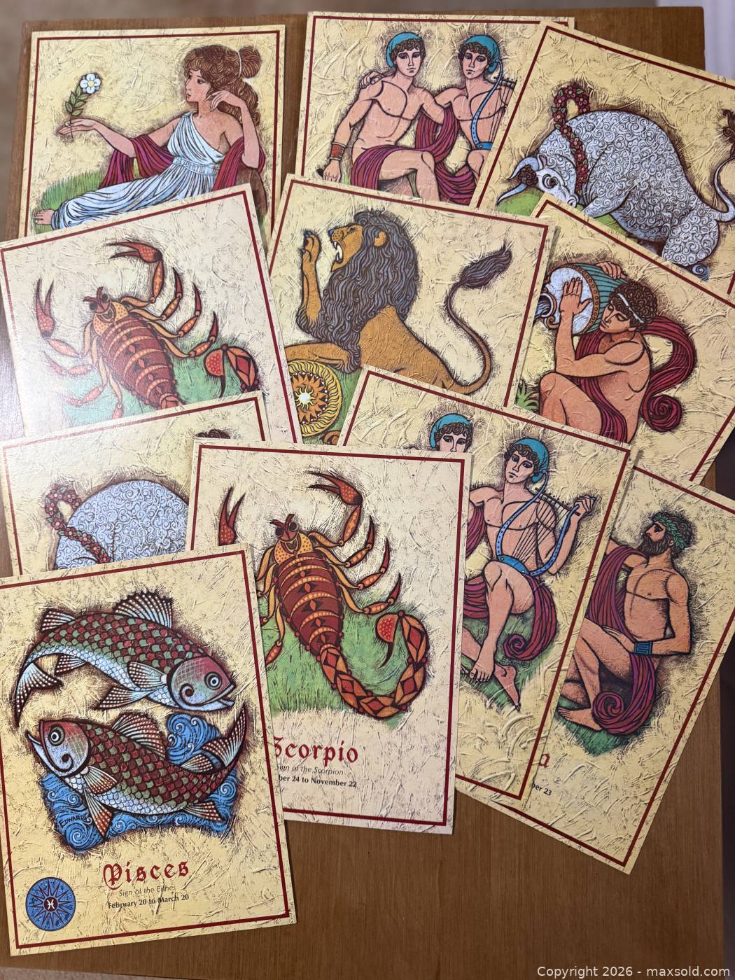 Vintage Zodiac Birthday Card Set With Box | Maxsold