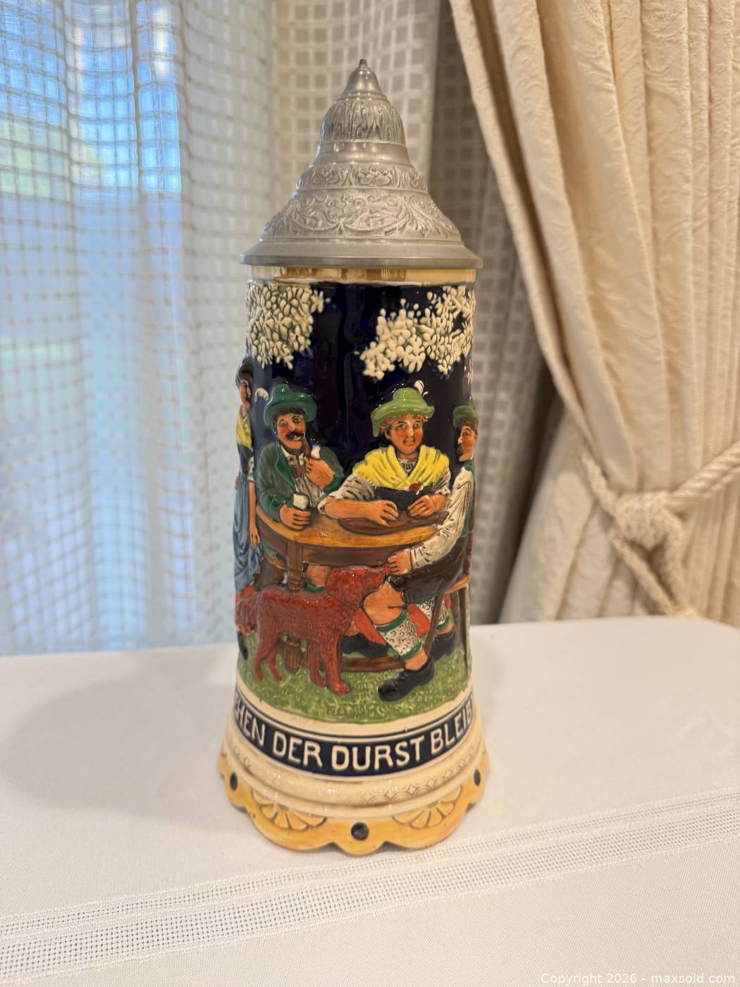 Vintage German Beer Stein Pewter Lid Swiss Music Box | Maxsold