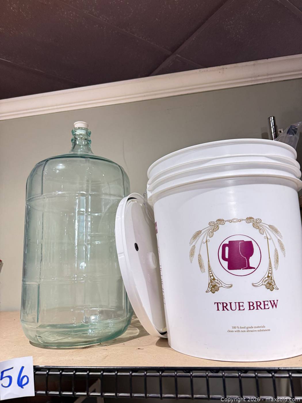 Glass 5-Gal Carboy, 5-Gal True Brew Bucket, Ropak Lid, Corks, Corker ...