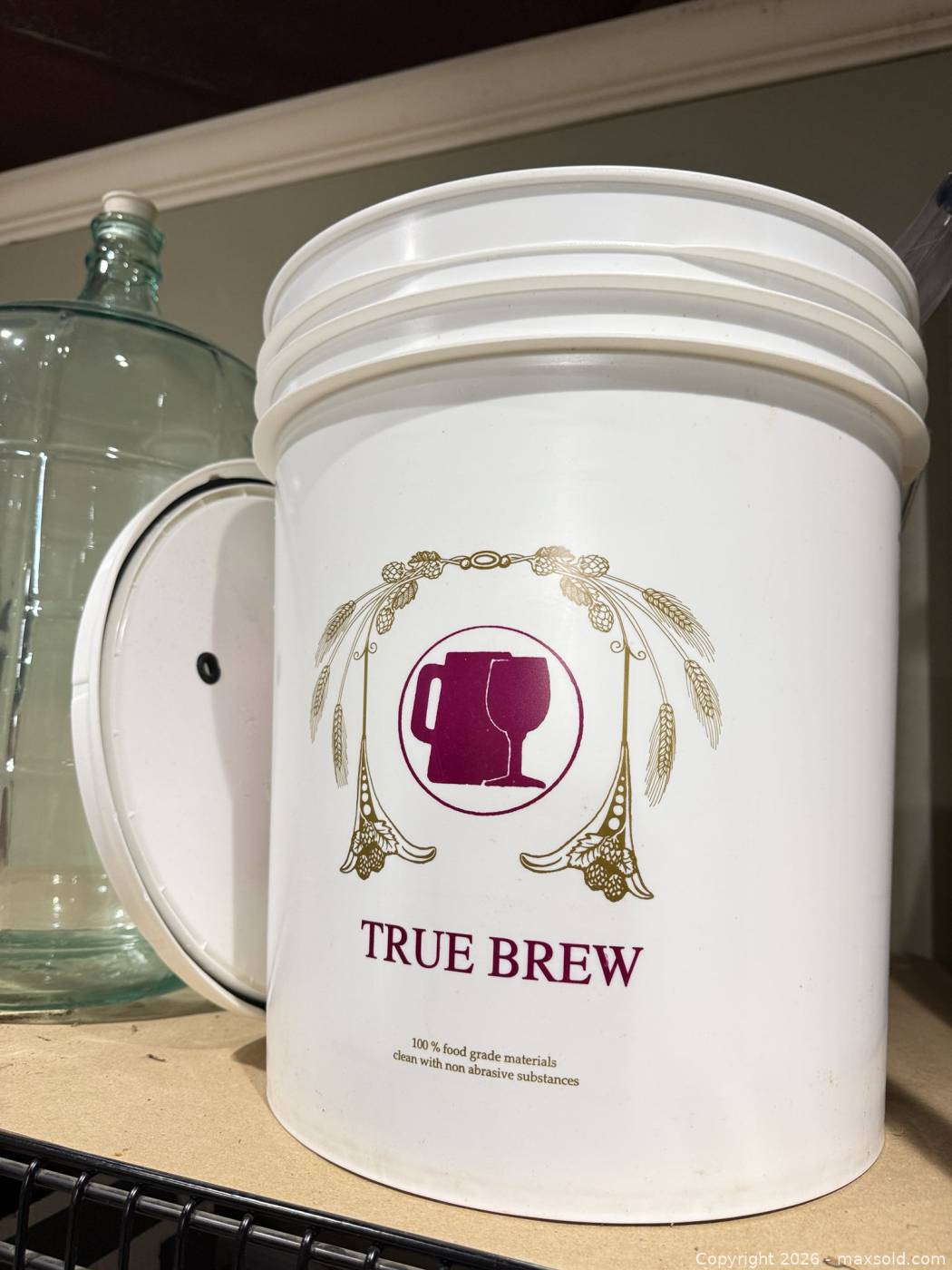 Glass 5-Gal Carboy, 5-Gal True Brew Bucket, Ropak Lid, Corks, Corker ...