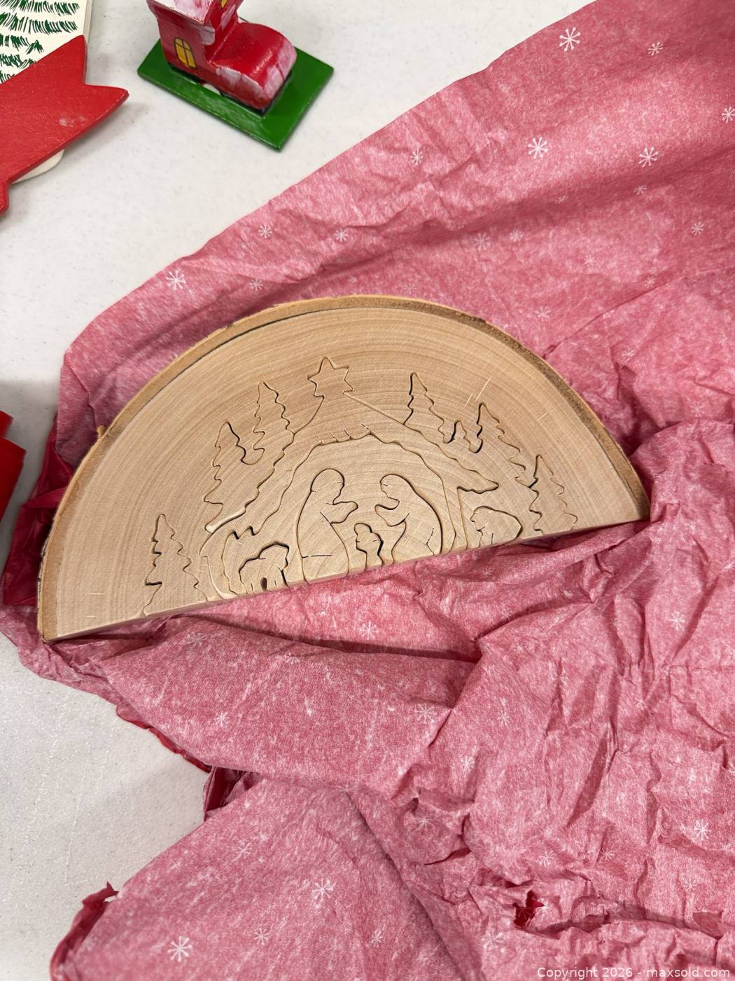 Vintage Scandinavian Christmas wood decor lot | Maxsold