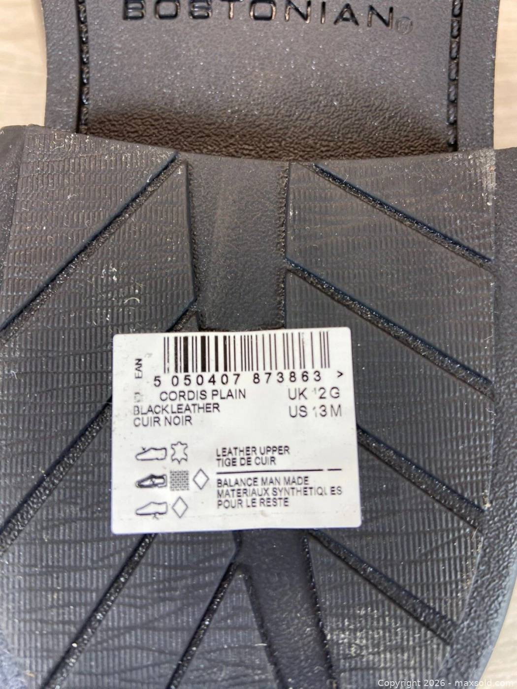 Bostonian Cordis Plain Black Leather Dress Shoes Size 13M | Maxsold