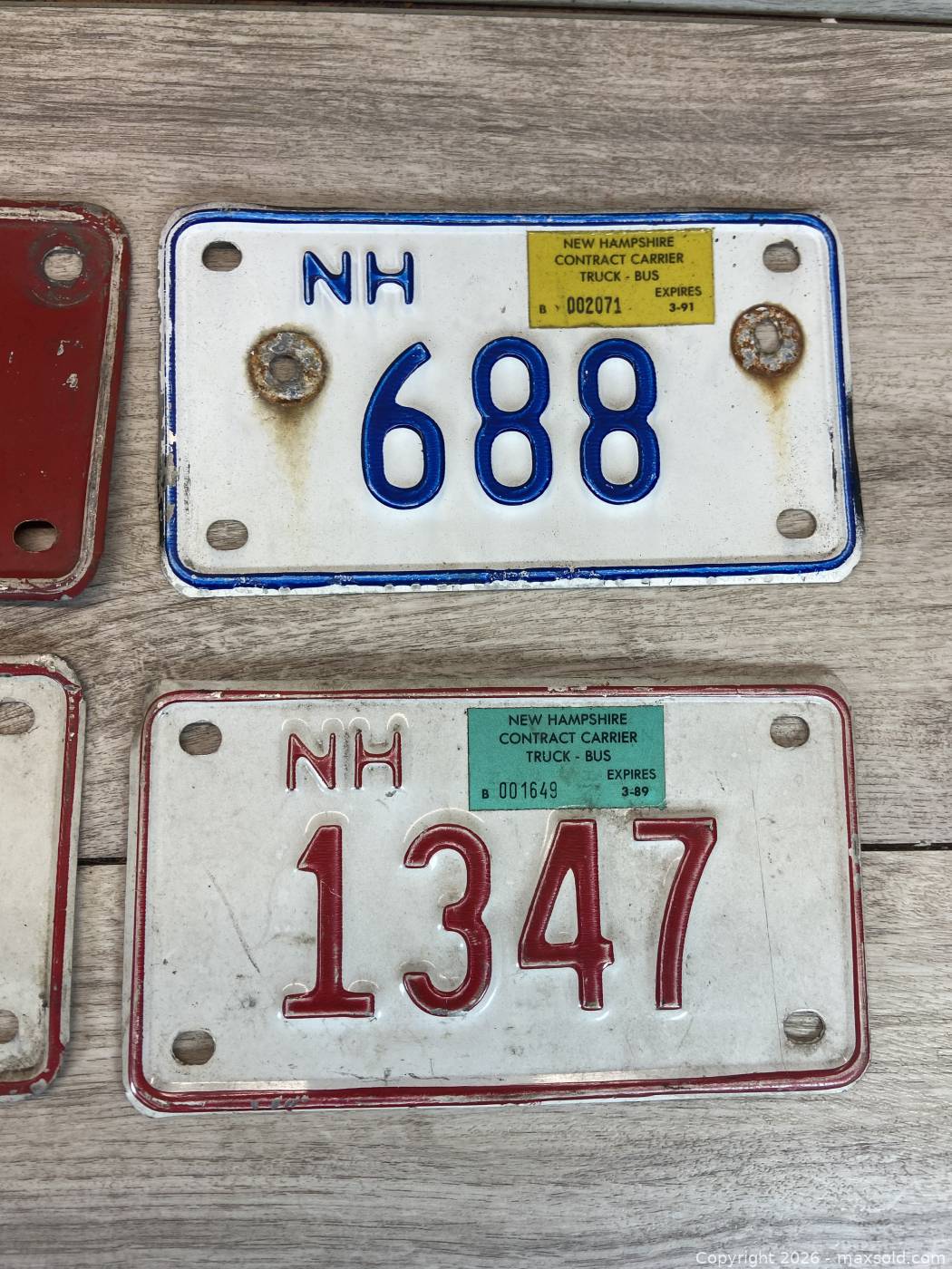 Vintage New Hampshire Contract Carrier Truck-Bus License Plates | Maxsold