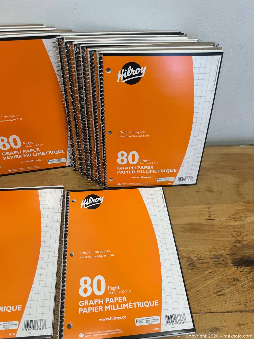 18 new Hilroy 80-page graph notebooks | Maxsold
