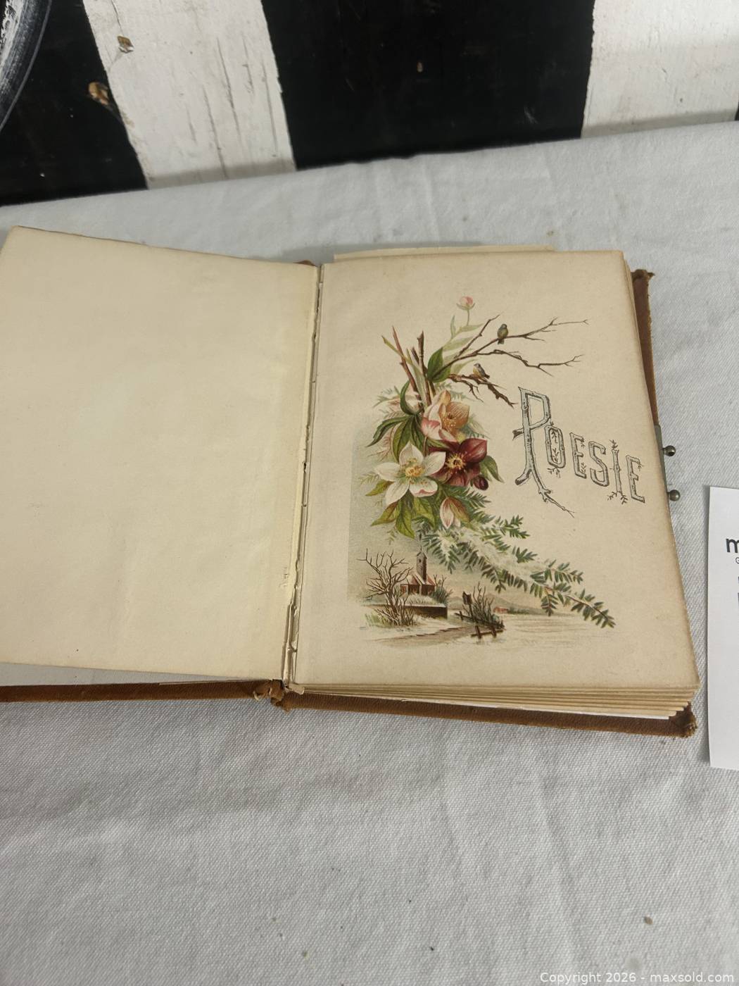 Antique Danish leather-bound poetry album diary 1891–1919 | Maxsold