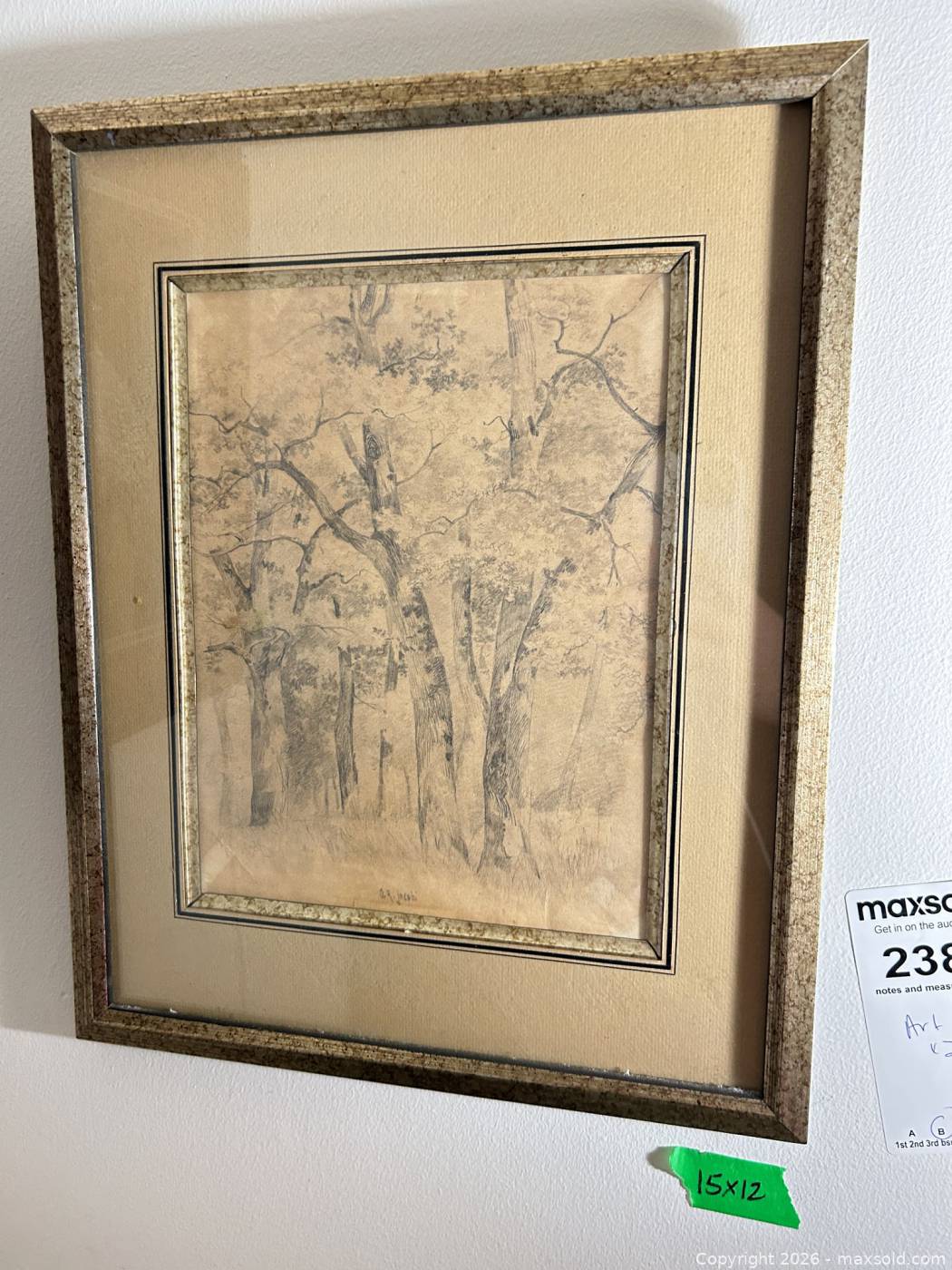 Framed wall art pair landscape and bird | Maxsold