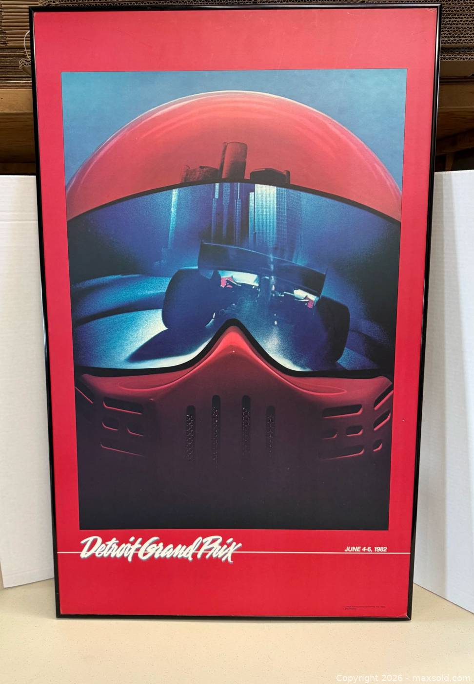 Framed Detroit Grand Prix poster, June 4–6 1982 | Maxsold