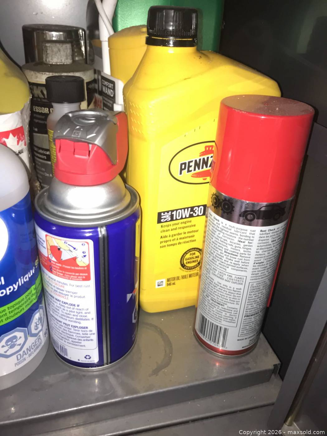 Automotive fluids cleaners sealants and fuel can | Maxsold